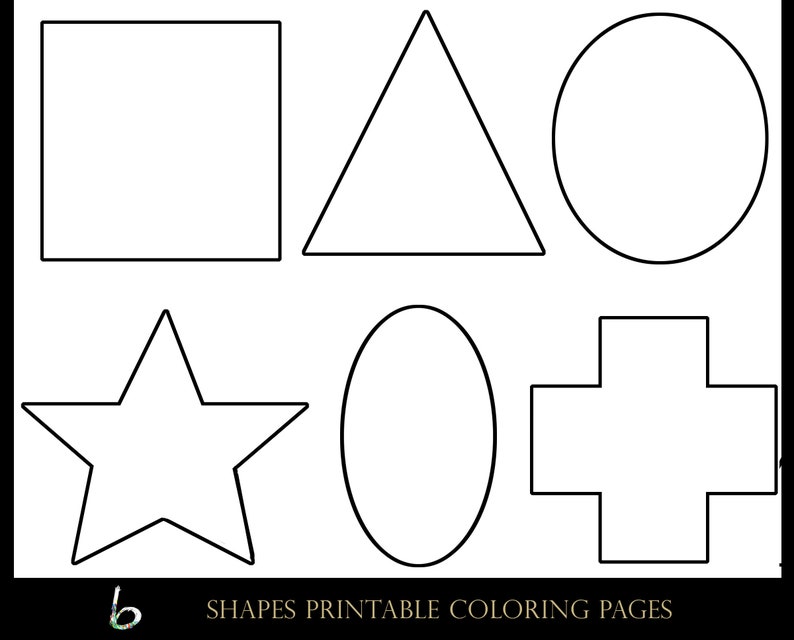 Shapes Printable Coloring Pages - Etsy