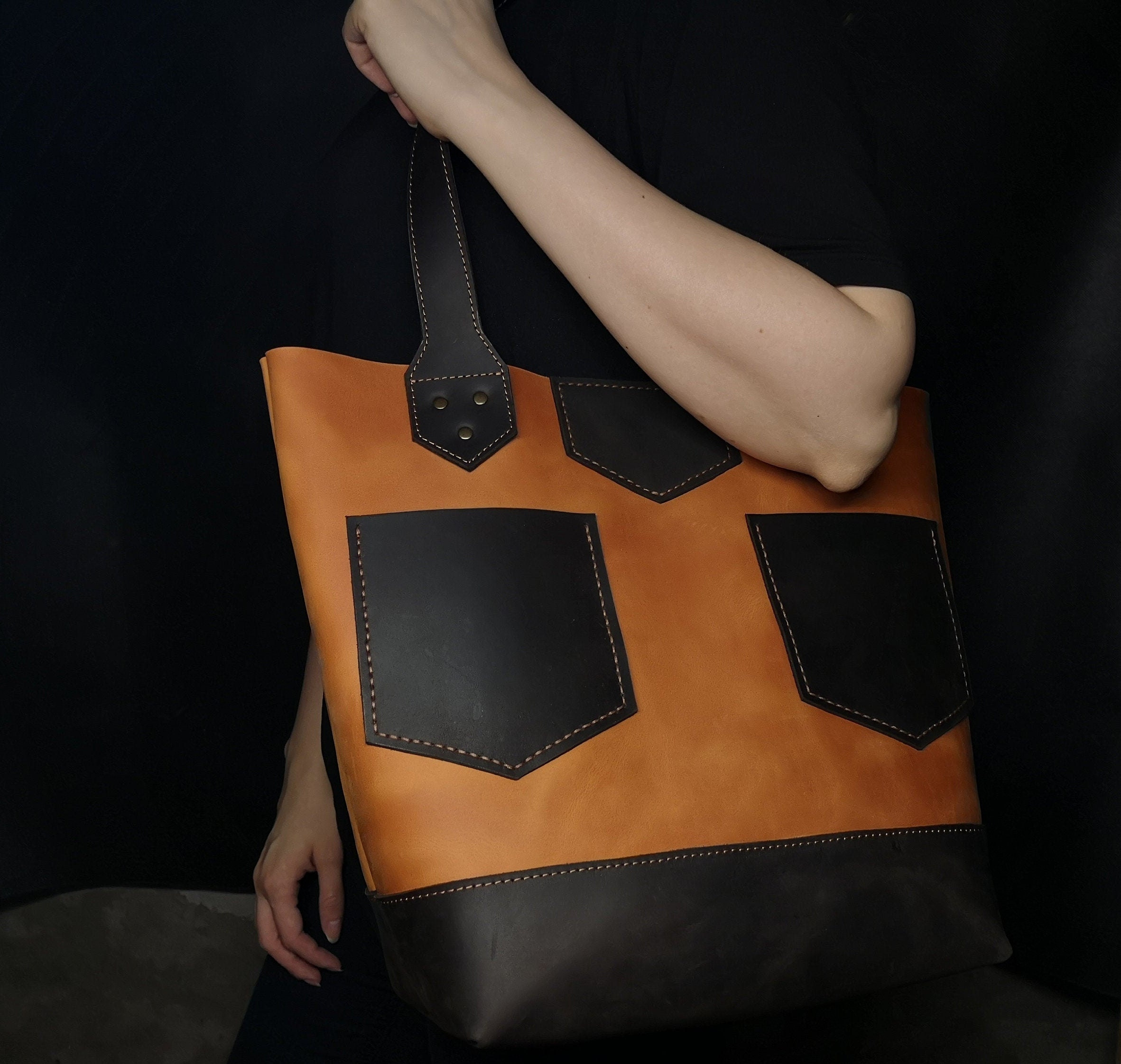 Leather Tote Bag PDF Pattern templates With Tutorial - Etsy