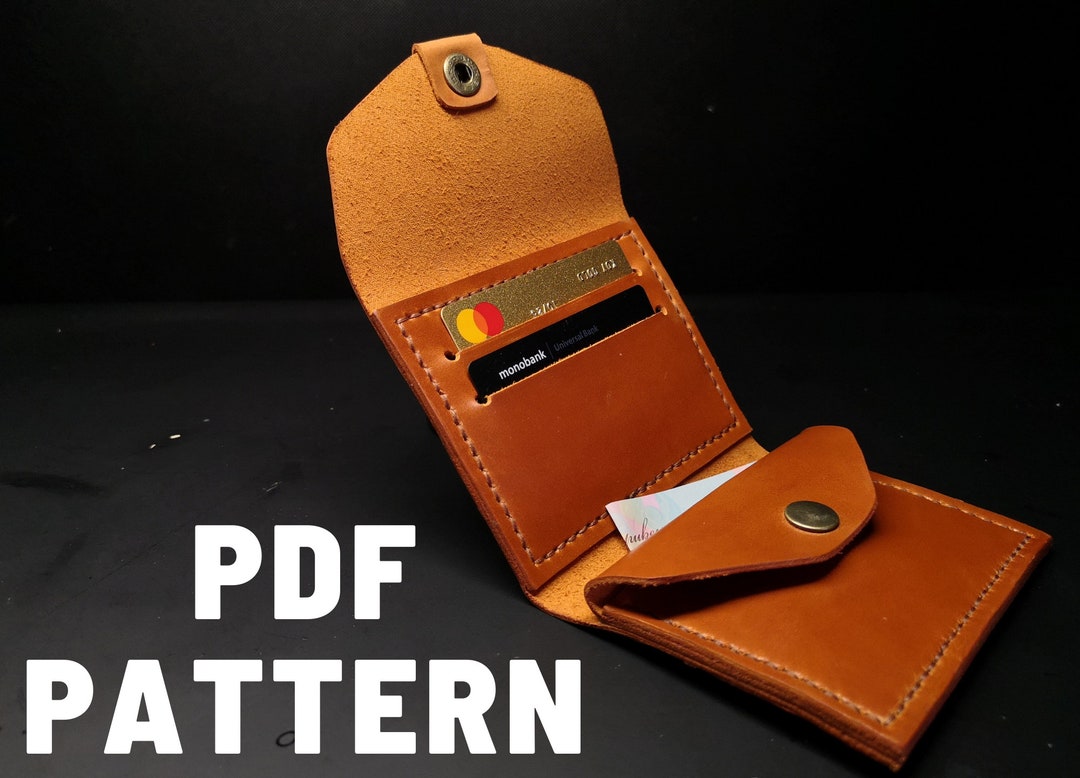 Leather Small Wallet - PDF Pattern (templates) for Leatherworking With ...