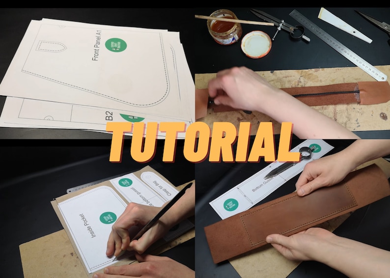 Leather Bag Pattern (templates) for Handle Bag With Round Handles. Pdf ...