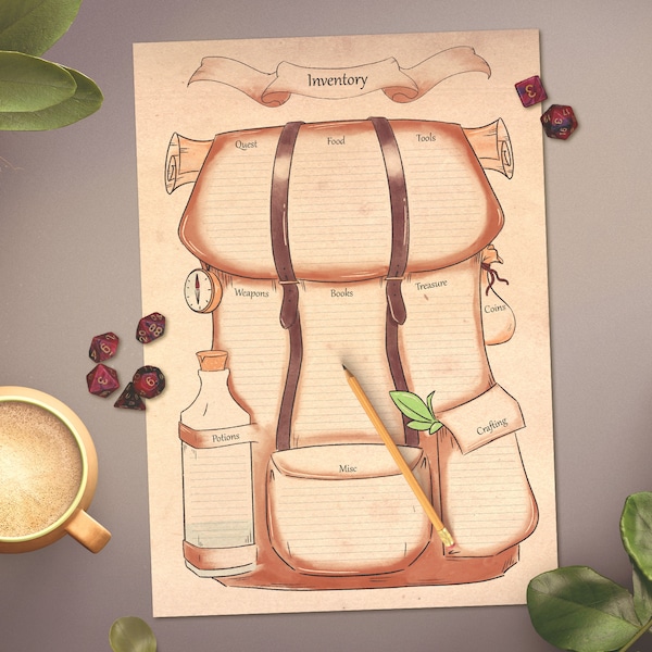 Character Inventory Sheet - Etsy Character Inventory Sheet - Etsy