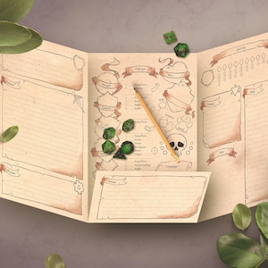Custom Illustarted Character Sheet Foldable and Printable for Dnd 5th ...