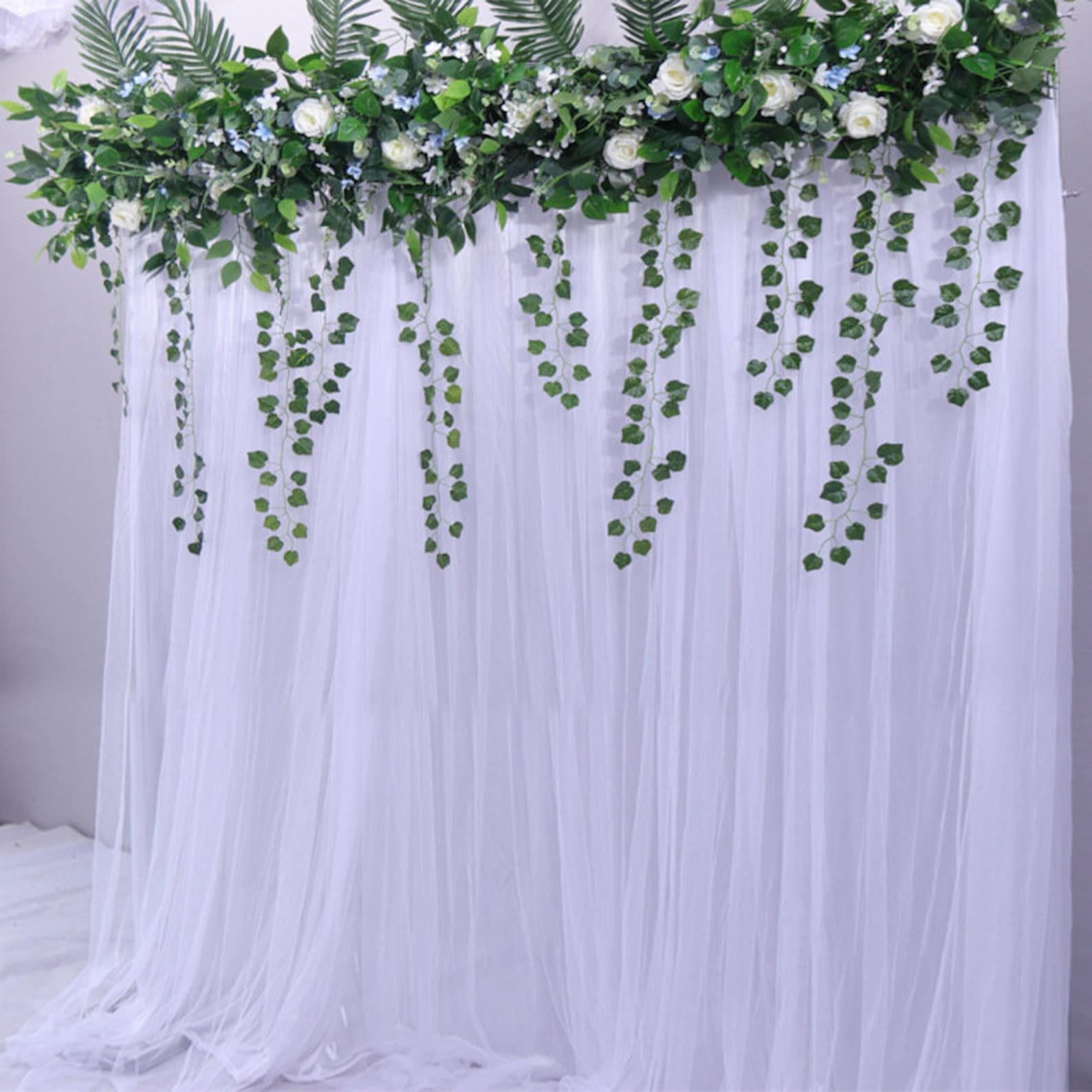 White Tulle Backdrops Curtain,wedding Arrangement Birthday Party Bridal ...