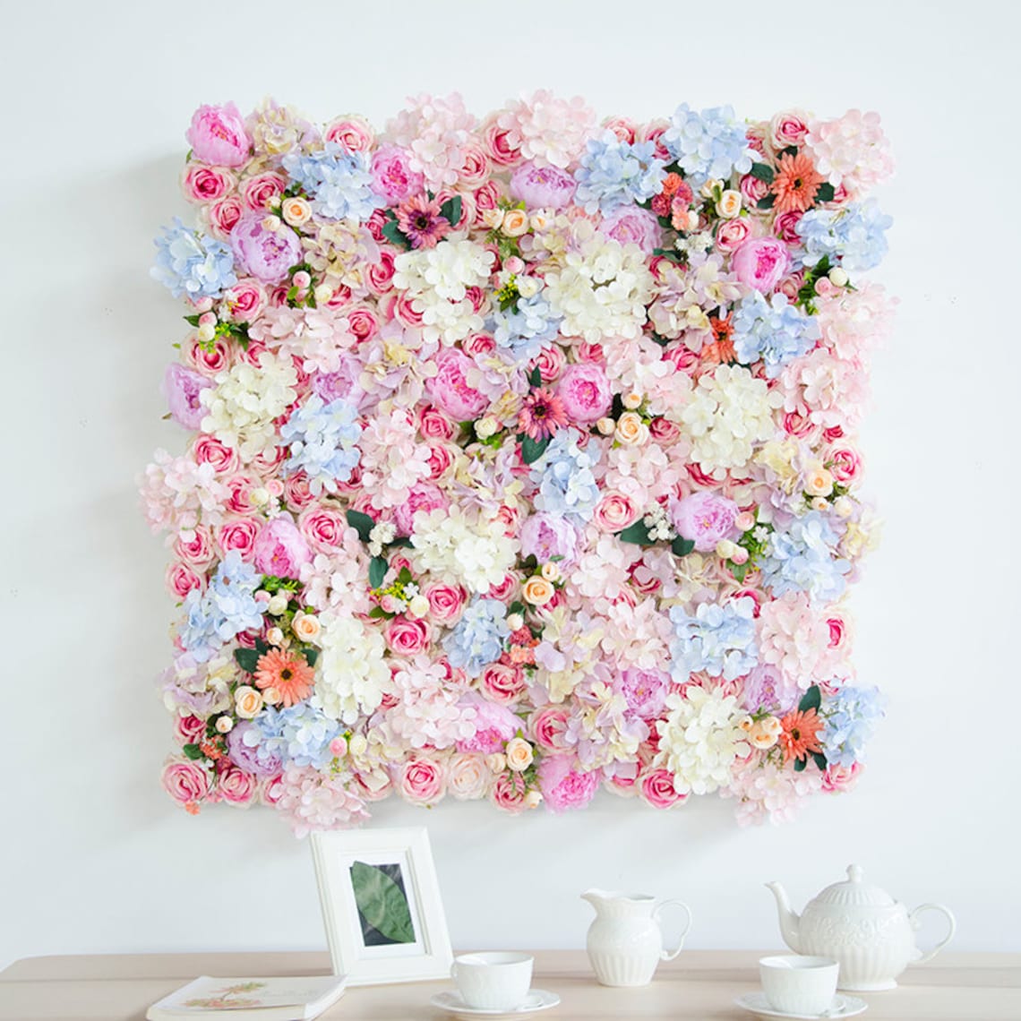 Custom Fake Floral Wall Simulation Artificial Flower Wall for Romantic ...