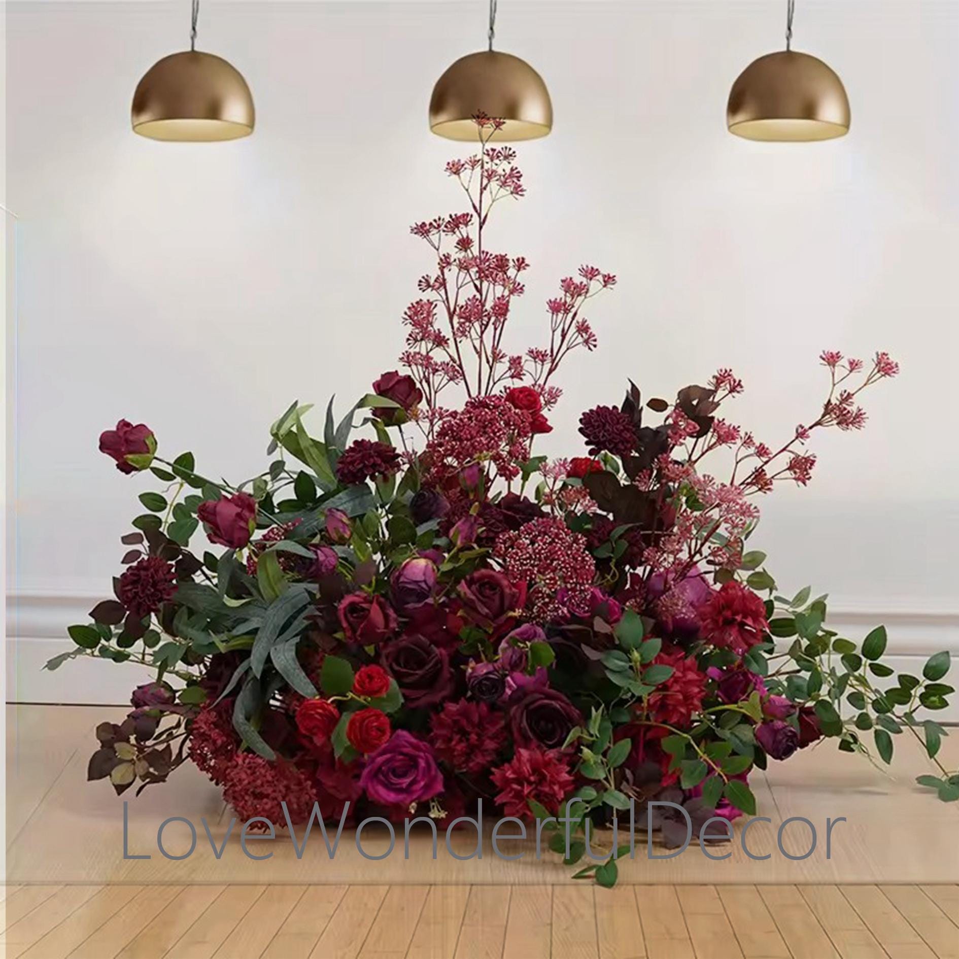 High Quality Burgundy Red Rose Wedding Flower Aisle Runner,floor Flower ...