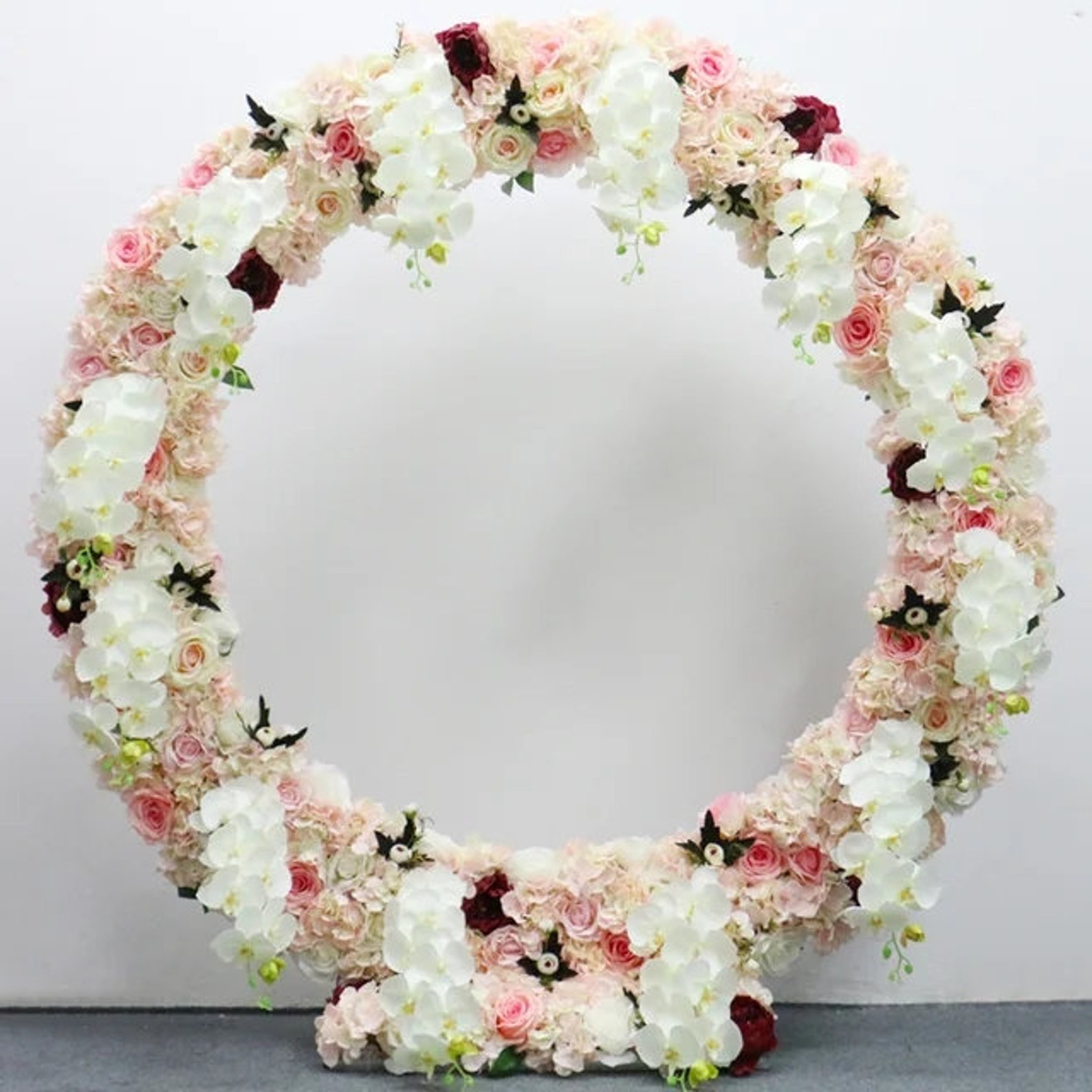 Red Rose Horn Arch Decor Floral Arrangement 5D Moon Shape - Etsy