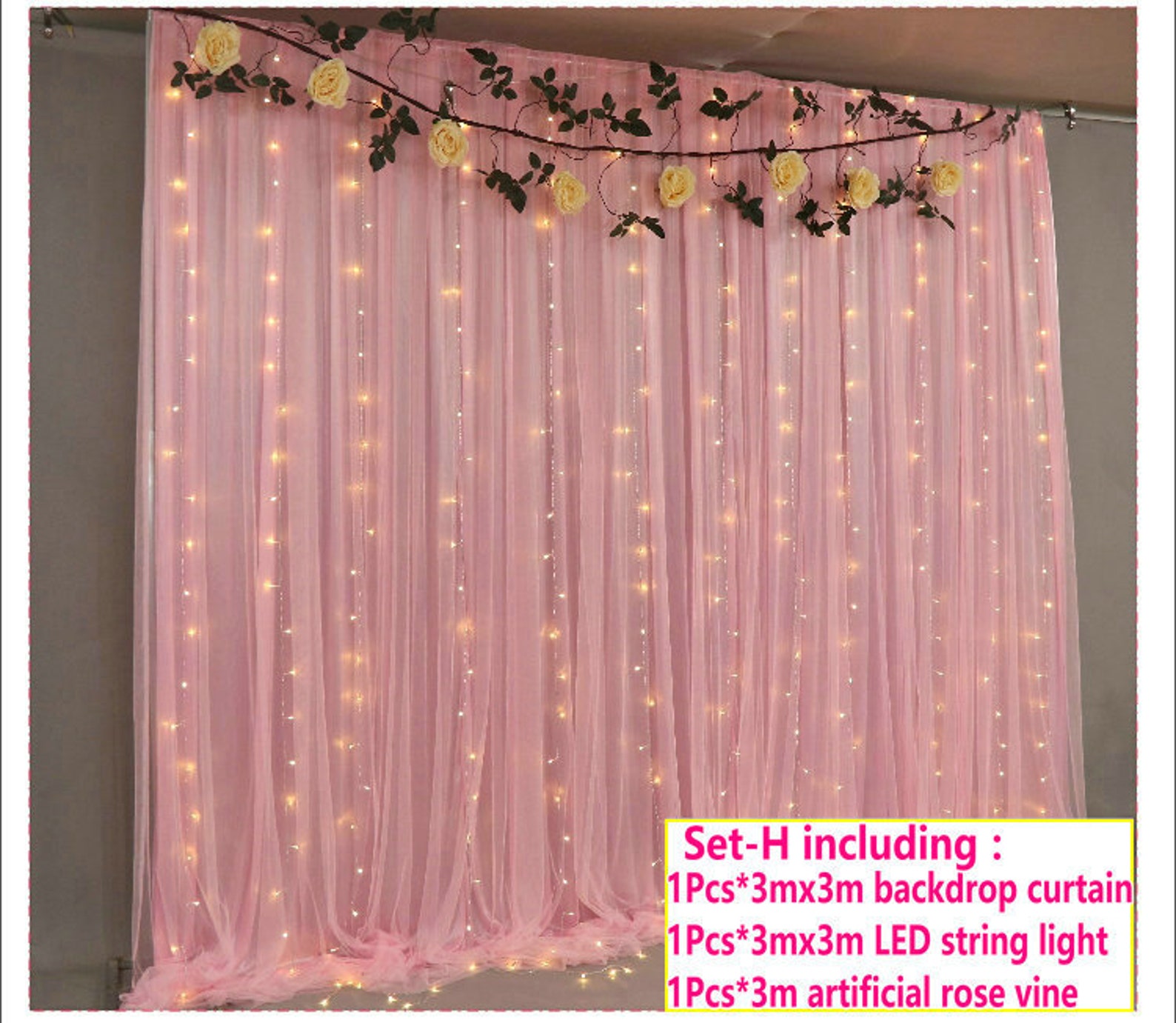 3mx3m Light Blue Backdrop Curtain Set,bridal Shower Backdrop,wedding ...