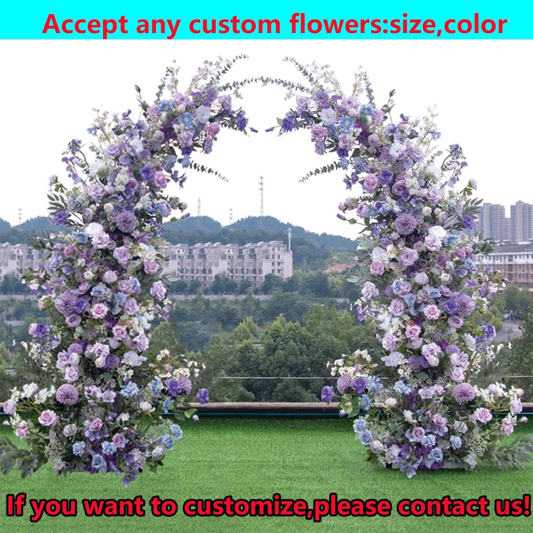 Luxury Purple Rose Green Plants Leaf Artificial Flower Row,wedding ...