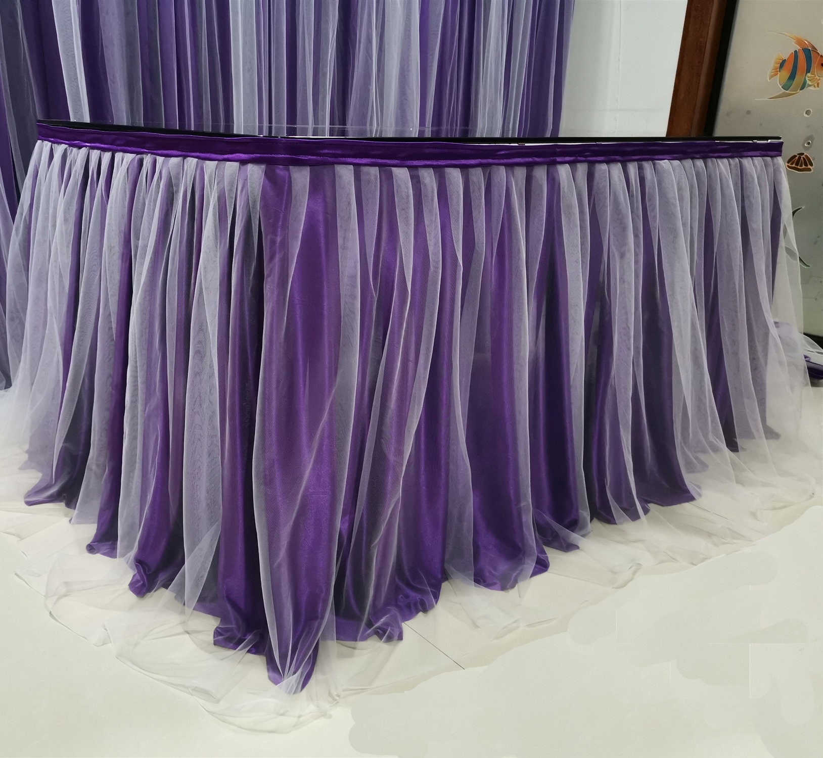 Royal Blue Tutu Table Skirt Wedding Party Tulle Table Skirting - Etsy