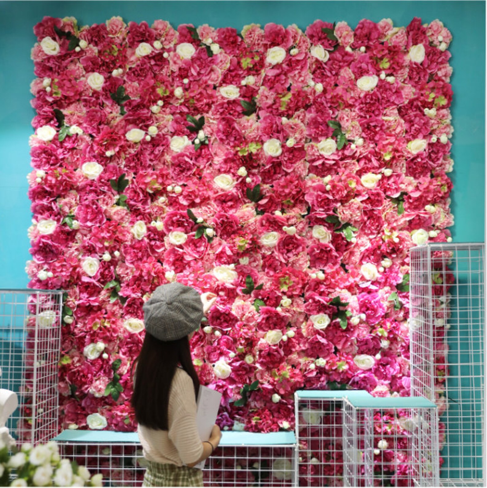 Rose Floral Wall 3-D Handmade Artificial Flower Wall for - Etsy