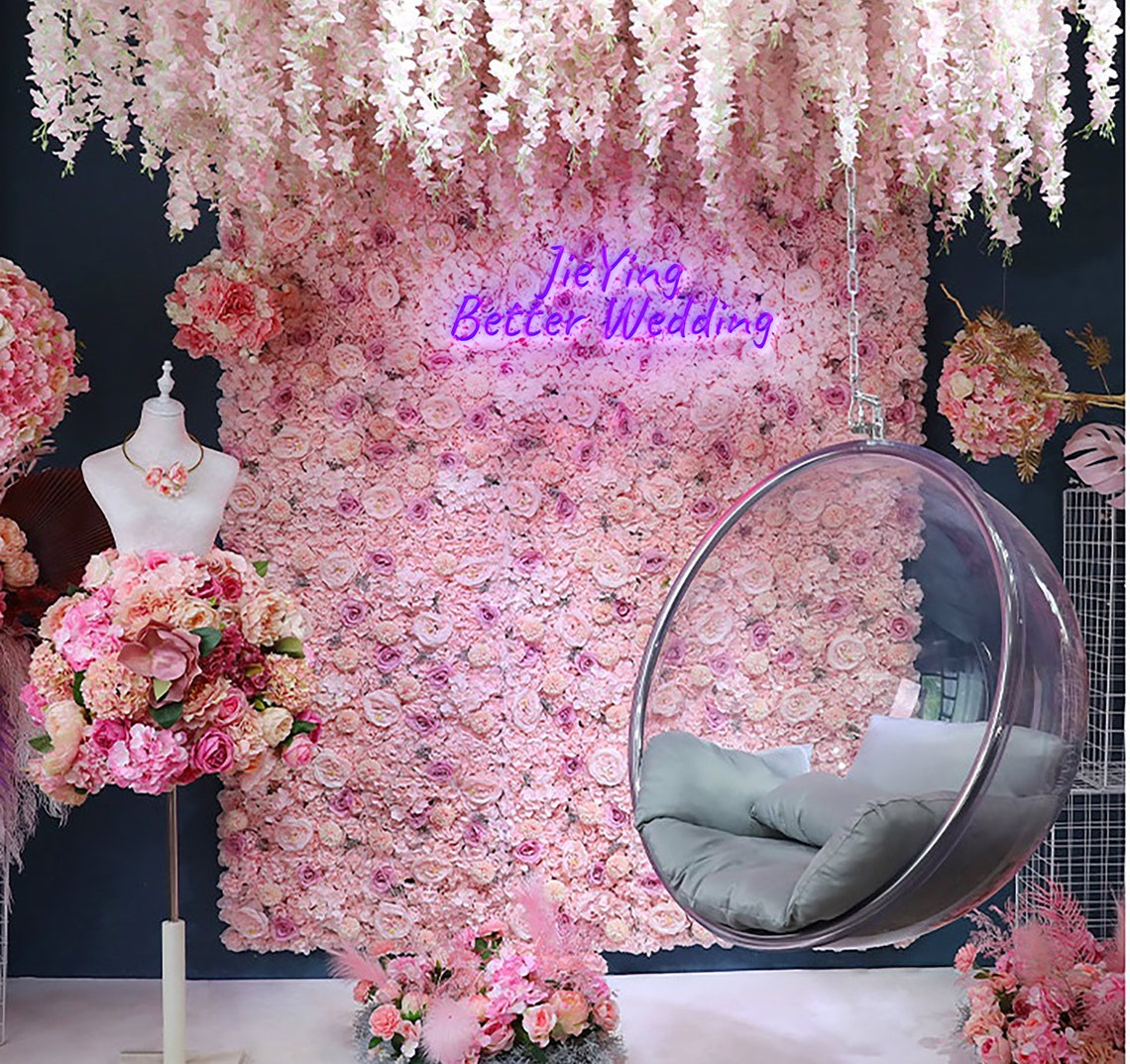Custom Flower Wall Decor Pink 3D Artificial Flower Wall Panels - Etsy