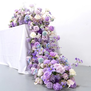 Purple Rose Peony Sofa Table Runner Flower Arch,wedding Centerpiece ...