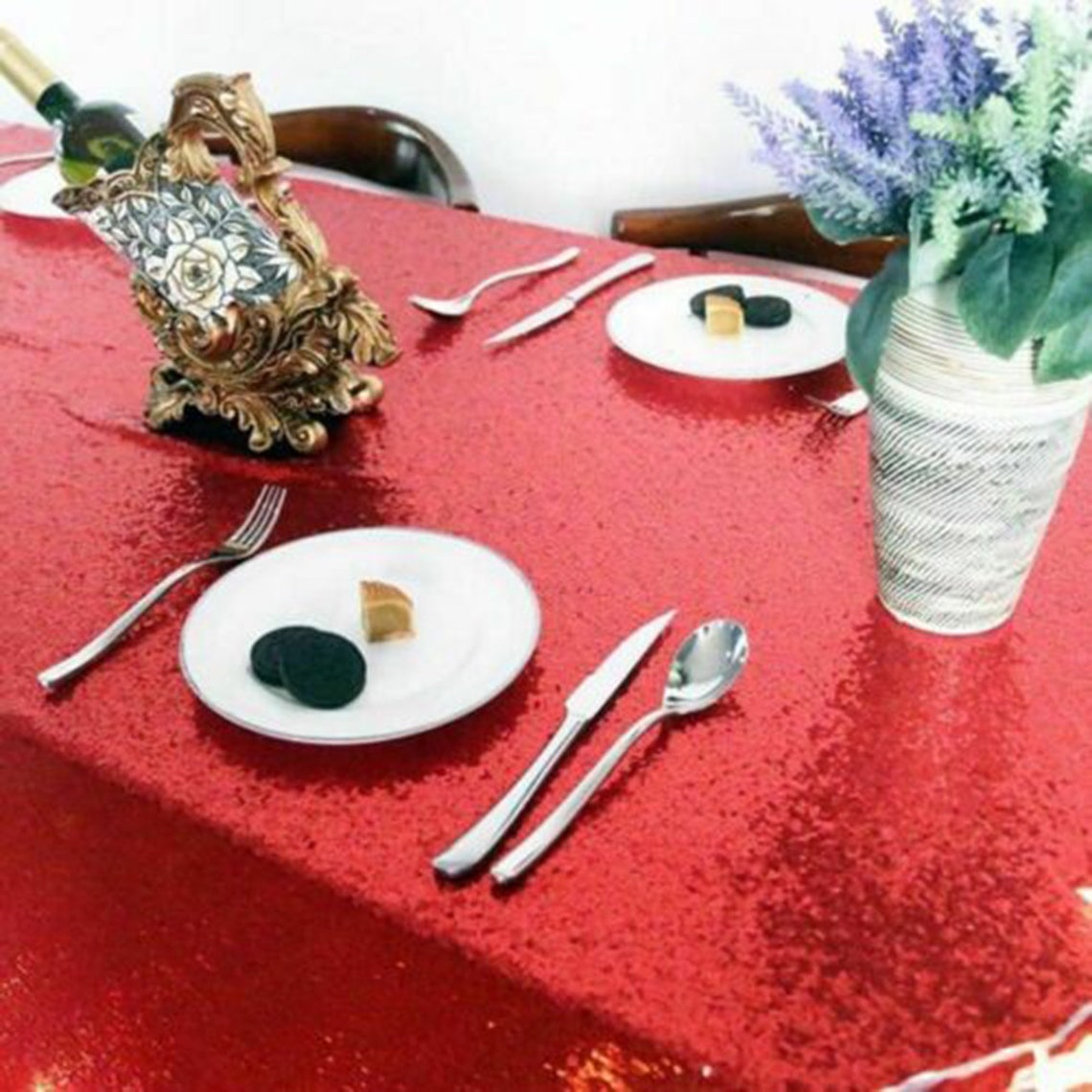 Glitter Round Sequin Round Table Cloth Cover Overlays Rose - Etsy