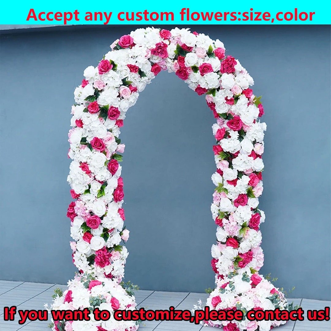 Hot Pink White Rose Flower Row Garland,5d Wedding Archway Flower,party ...