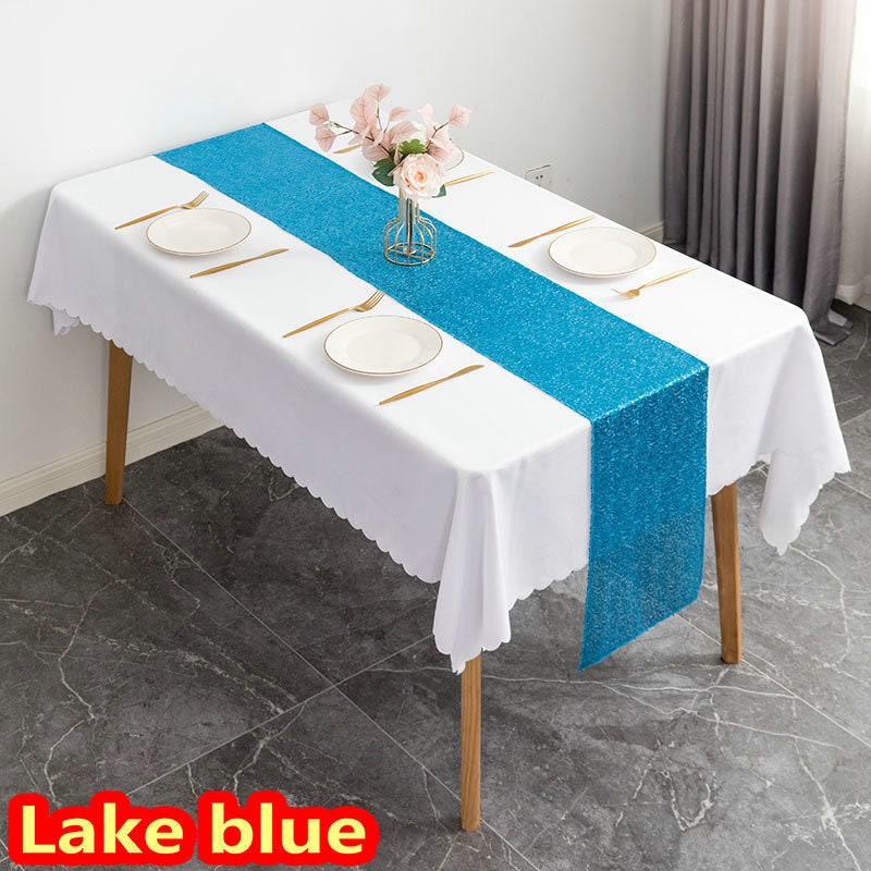 White Sequin Table Runners,white Glitter Table Runner Party Supplies ...