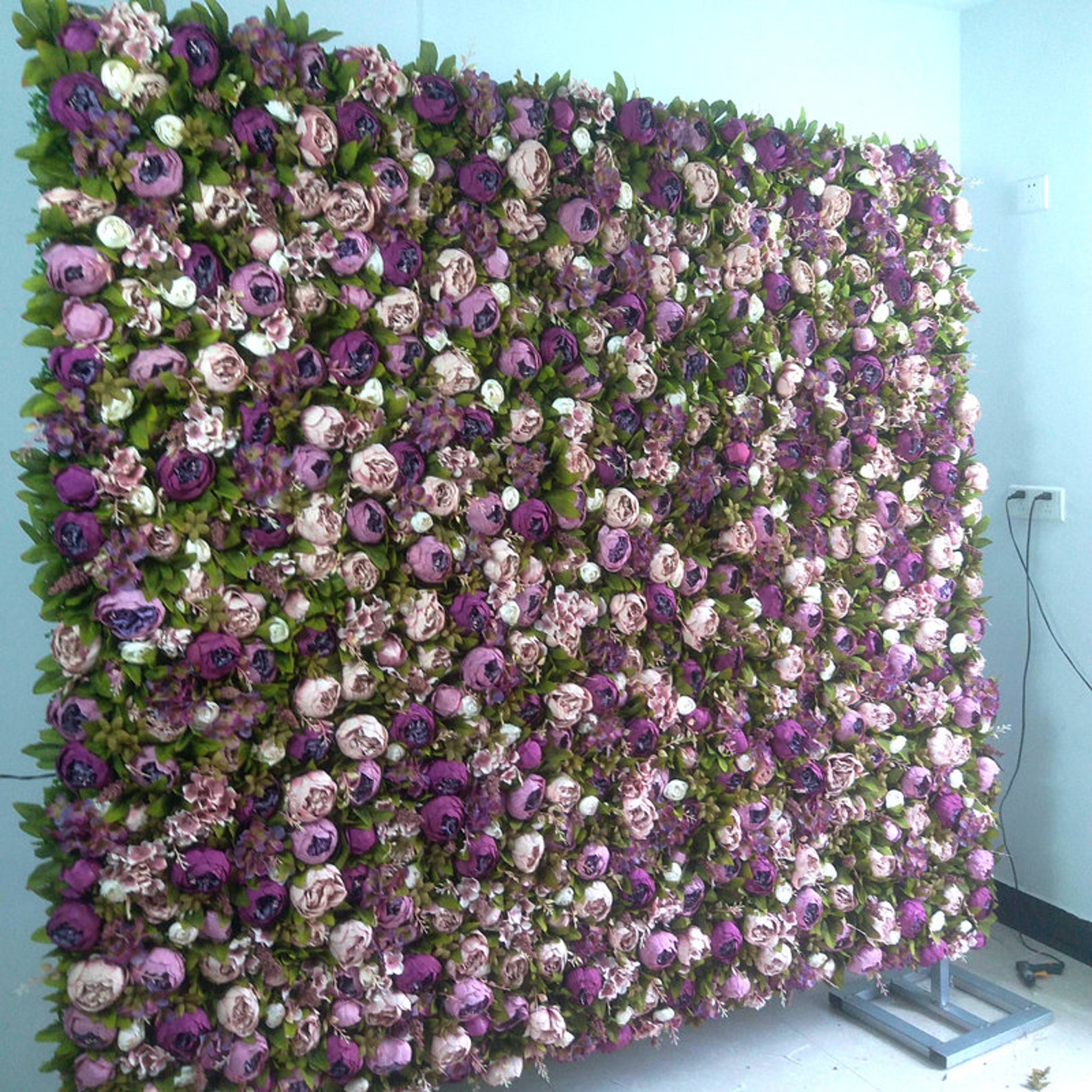 Rose Floral Wall 3-D Handmade Artificial Flower Wall for Wedding Party ...