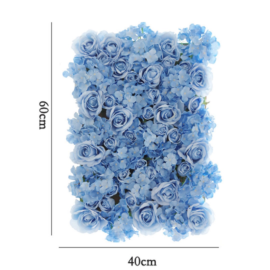 Sky Blue Silk Floral Wall Panle Backdrop Artificial Hydrangea Flowers ...
