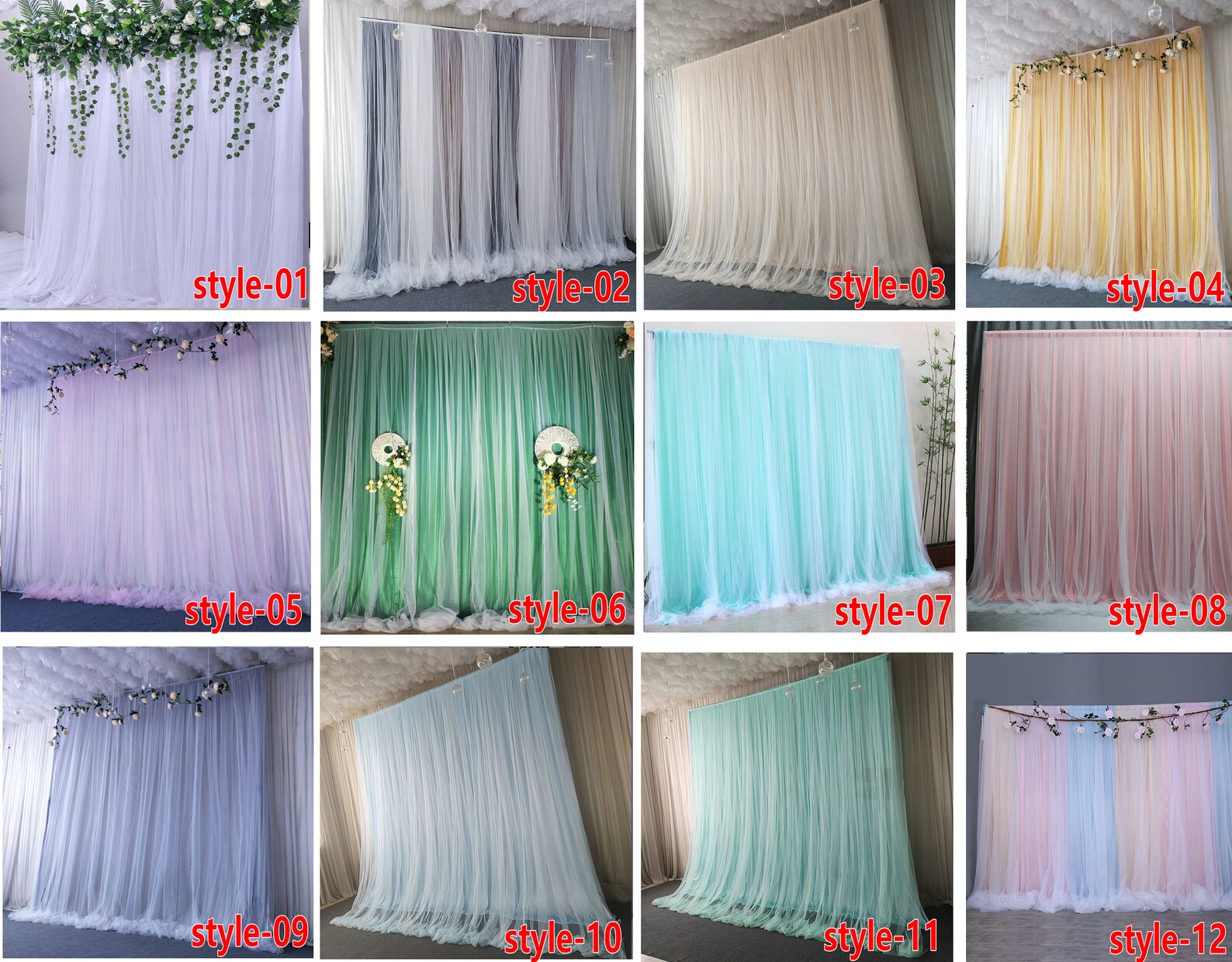 White Tulle Backdrops Curtainwedding Arrangement Birthday - Etsy
