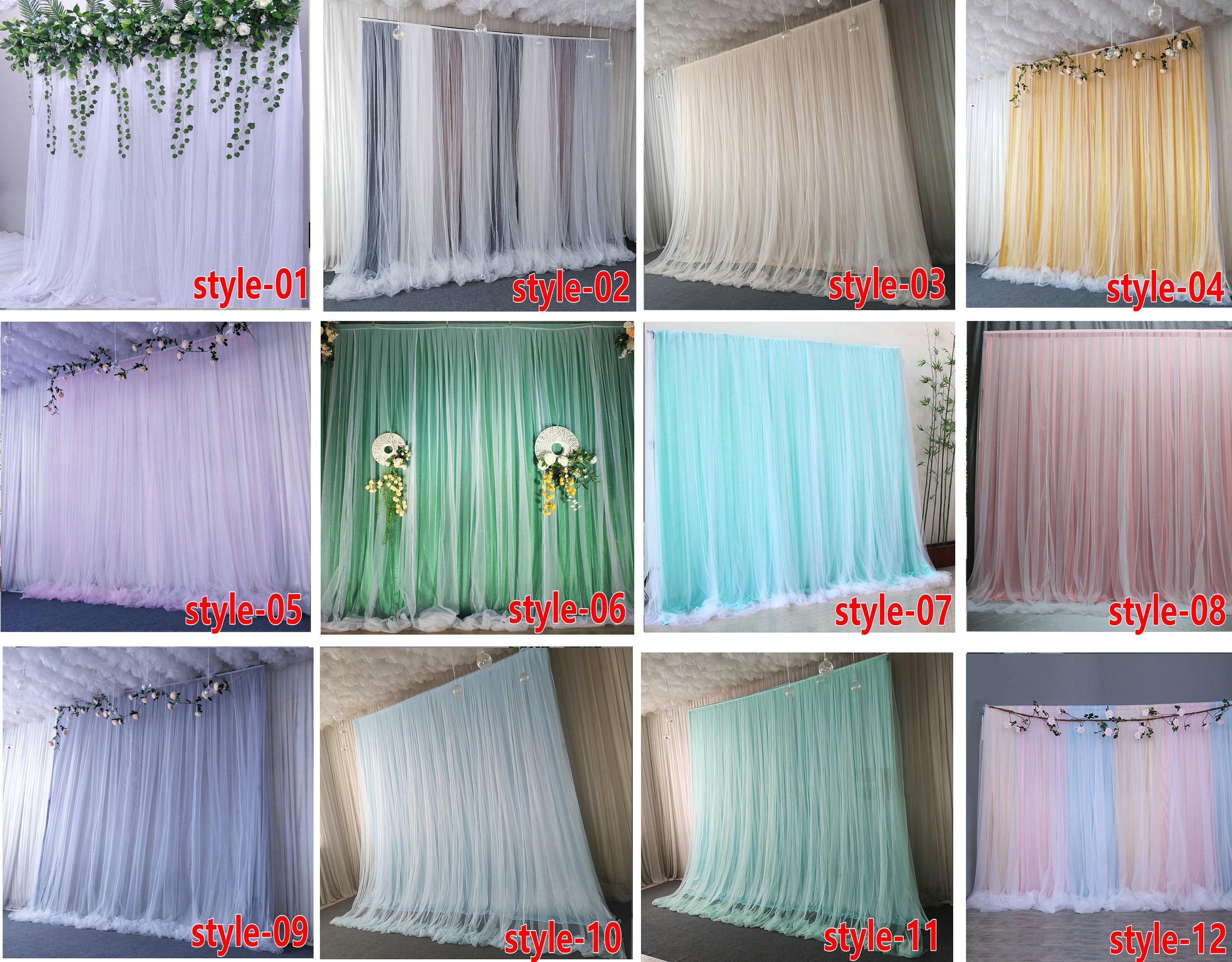White Tulle Backdrops Curtain,wedding Arrangement Birthday Party Bridal ...