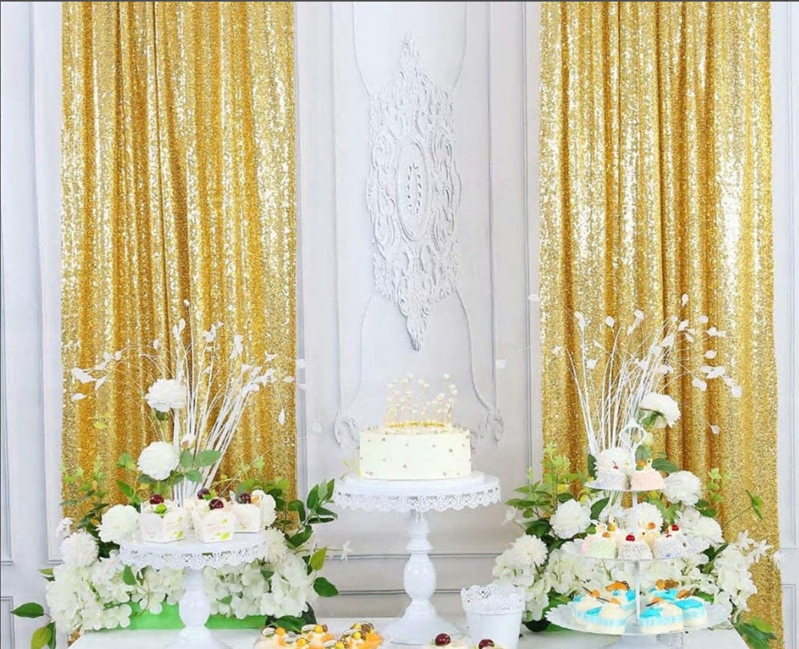 Gold Sequins Backdrop Curtainsequins Backdropmulti Photo | Etsy