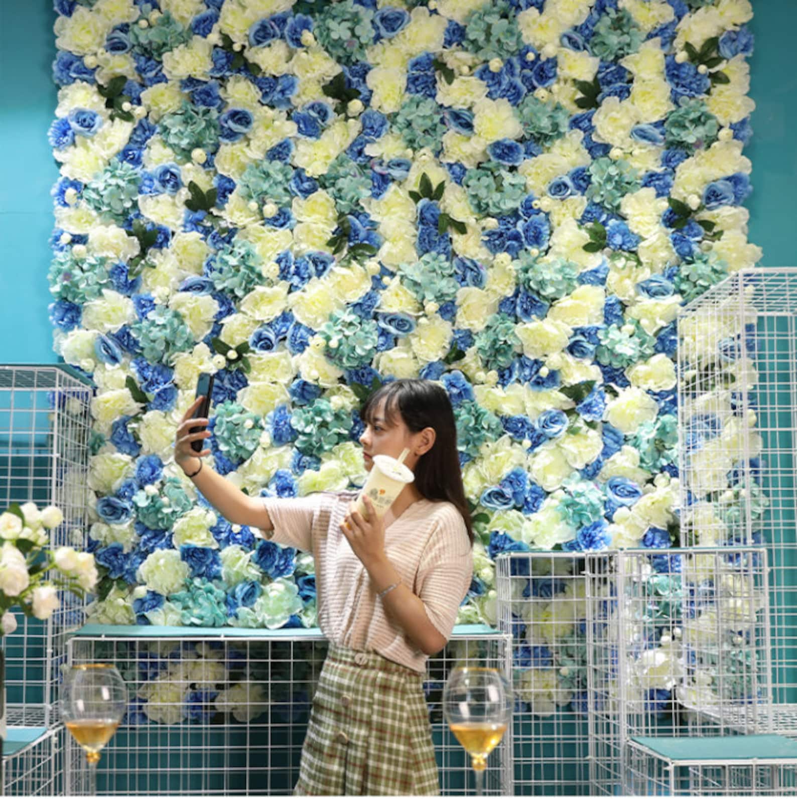 Custom Flower Wall Decor Pink 3D Artificial Flower Wall Panels - Etsy