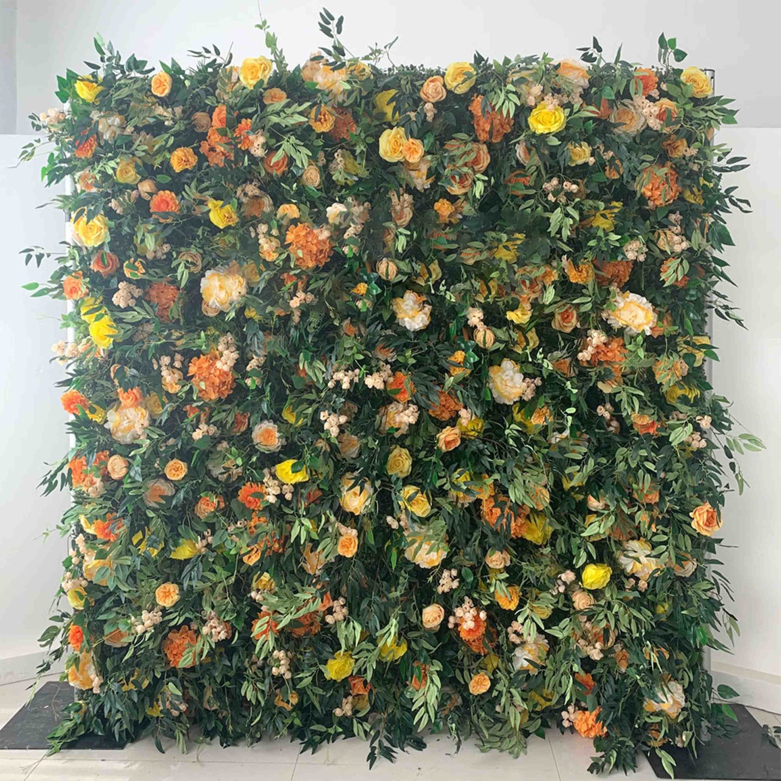 Customized Rose Flower Wall Willow Greenery Roll up Curtain Fabric ...