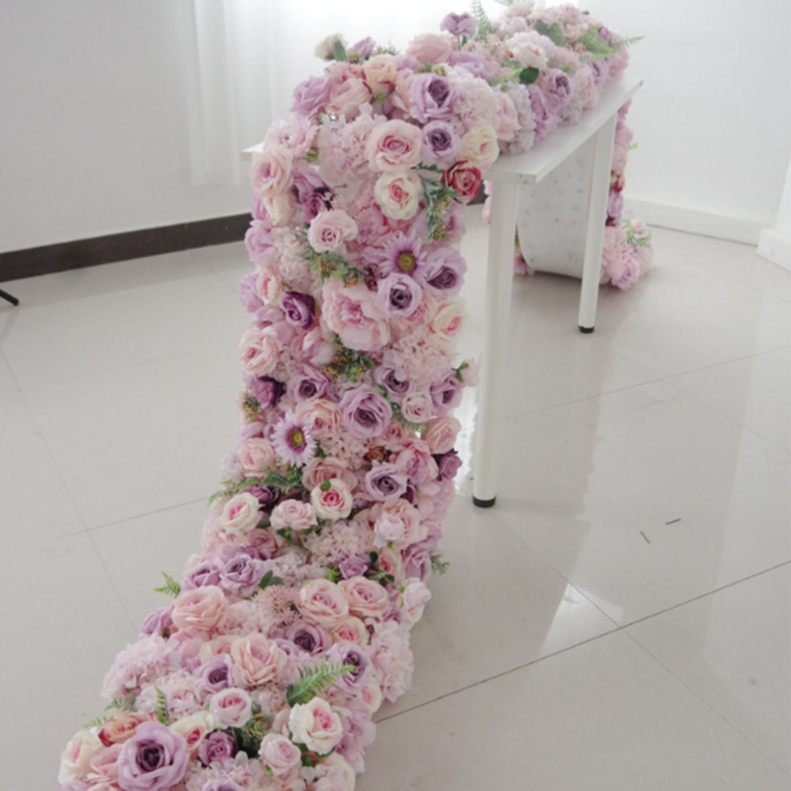 Wedding Silk Table Flower Runner,wedding Arch Floral Row,flower ...