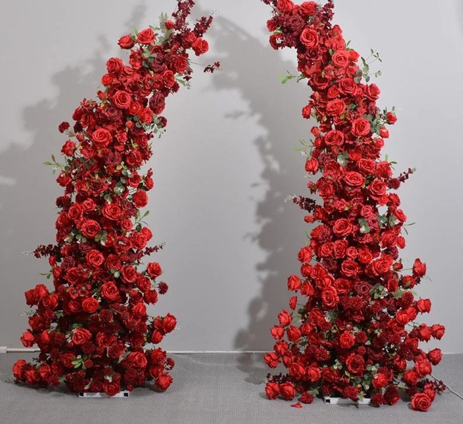 Red Rose Horn Arch Decor Floral Arrangement 5D Moon Shape - Etsy