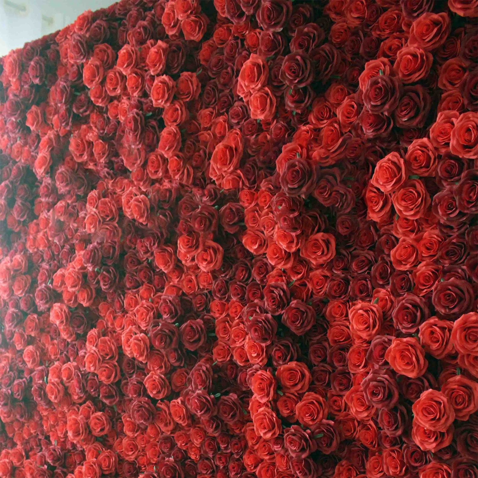 Artificial Rose Flower Wall Roll up Hanging Fabric Cloth Enthusiasm Red ...