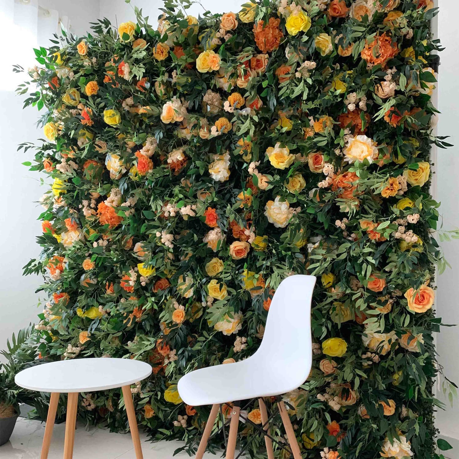 Customized Rose Flower Wall Willow Greenery Roll up Curtain Fabric ...