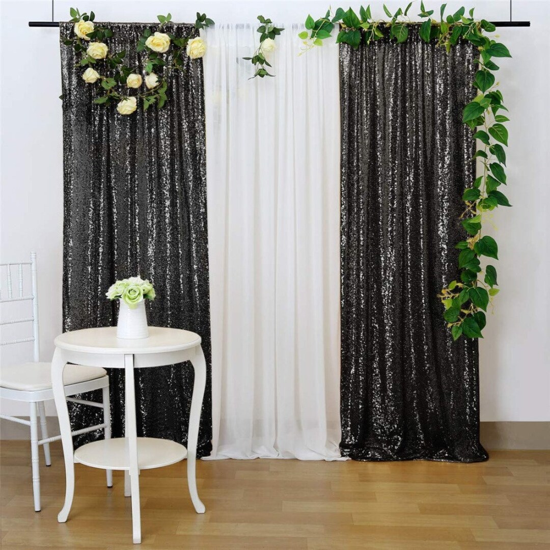 Black Sequin Backdrop Curtain,sequins Backdrop,multi Photo Backdrop ...