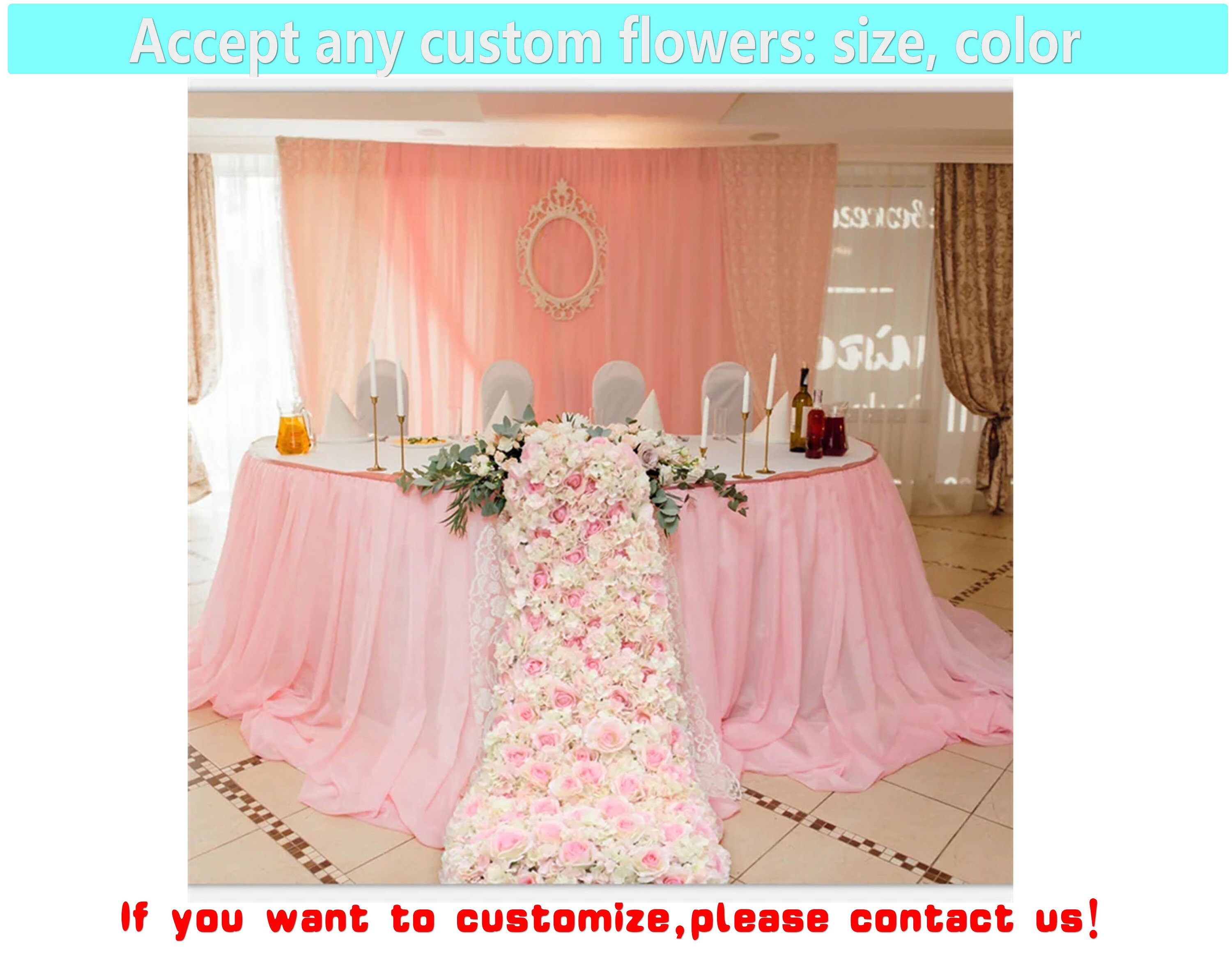 Custom Pink Rose Wedding Centerpiece Table Runnerfloral - Etsy