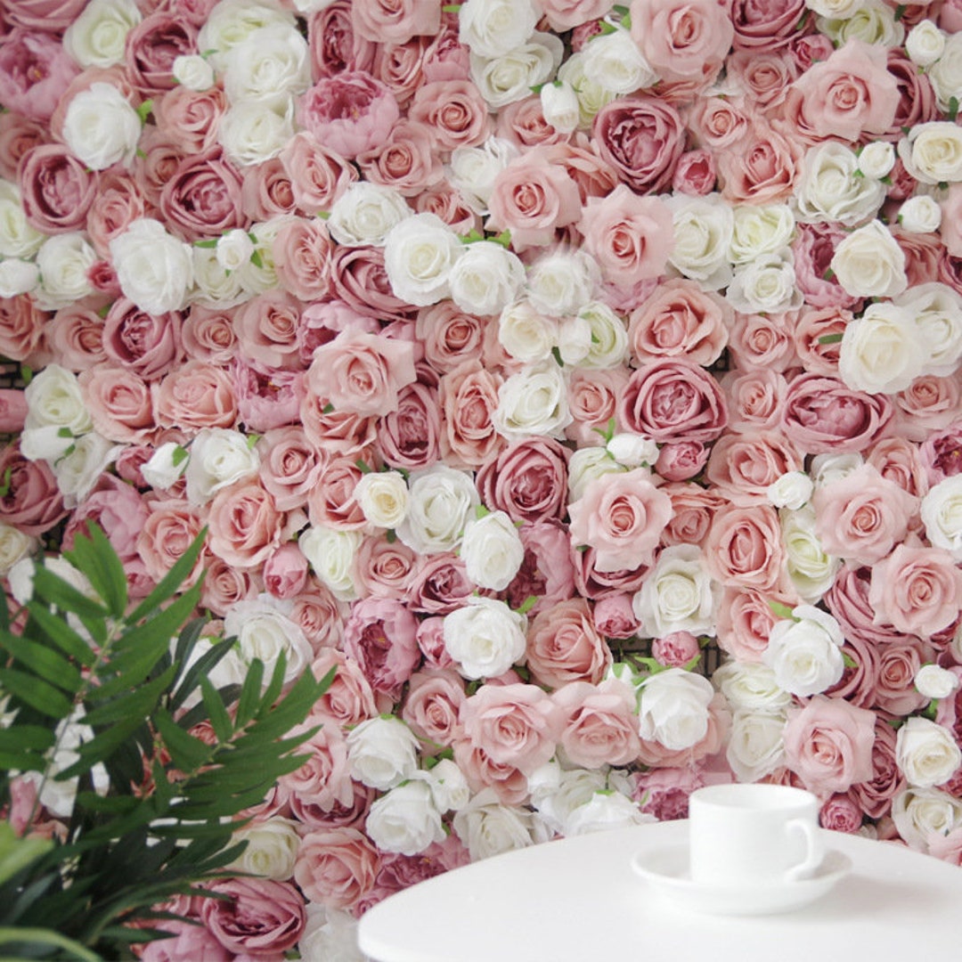 Blush White Flower Backdrop Wall for Party Home Shop Princess Decor ...