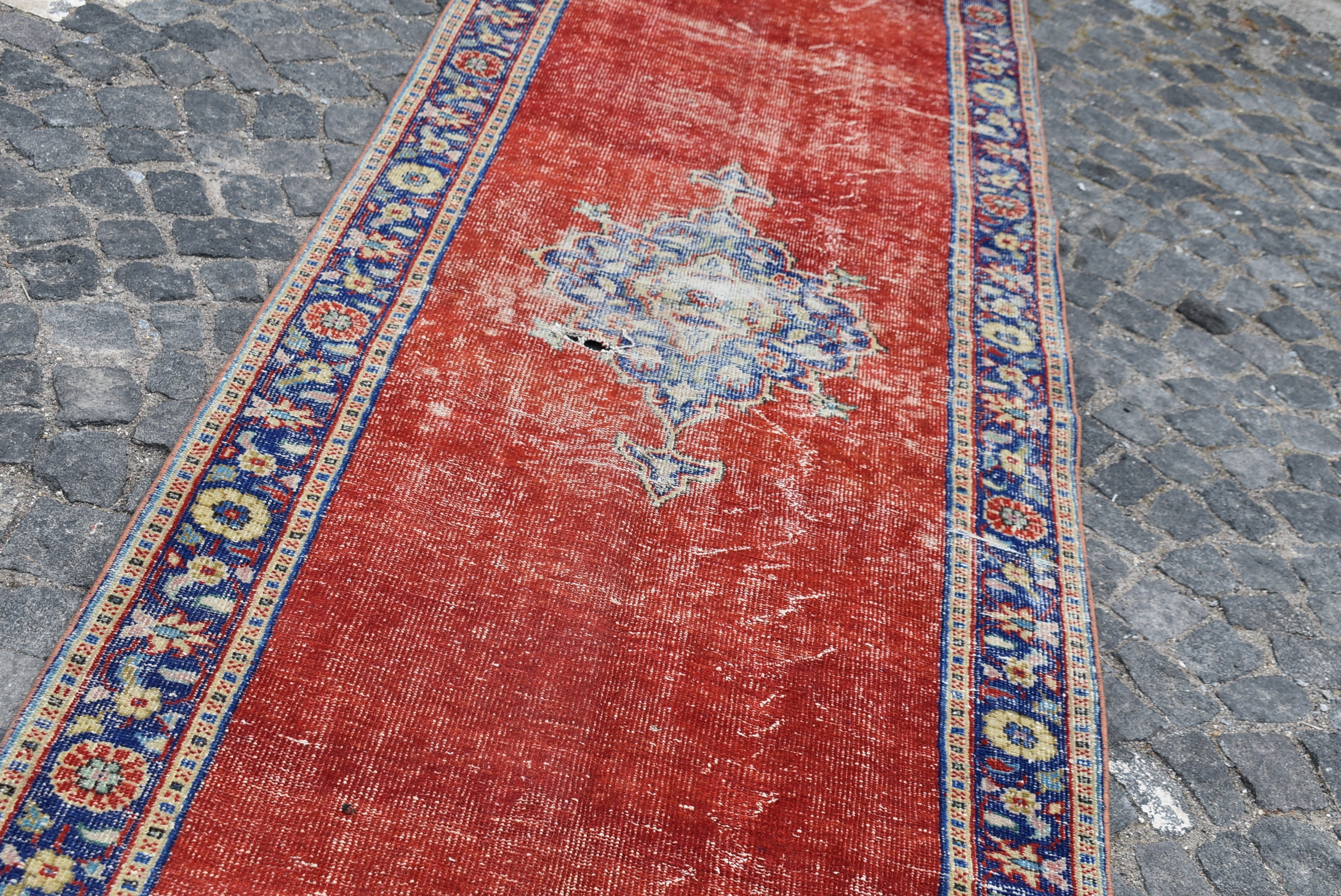 Turkish red runner rug Handmade wool rug Vintage oriental | Etsy