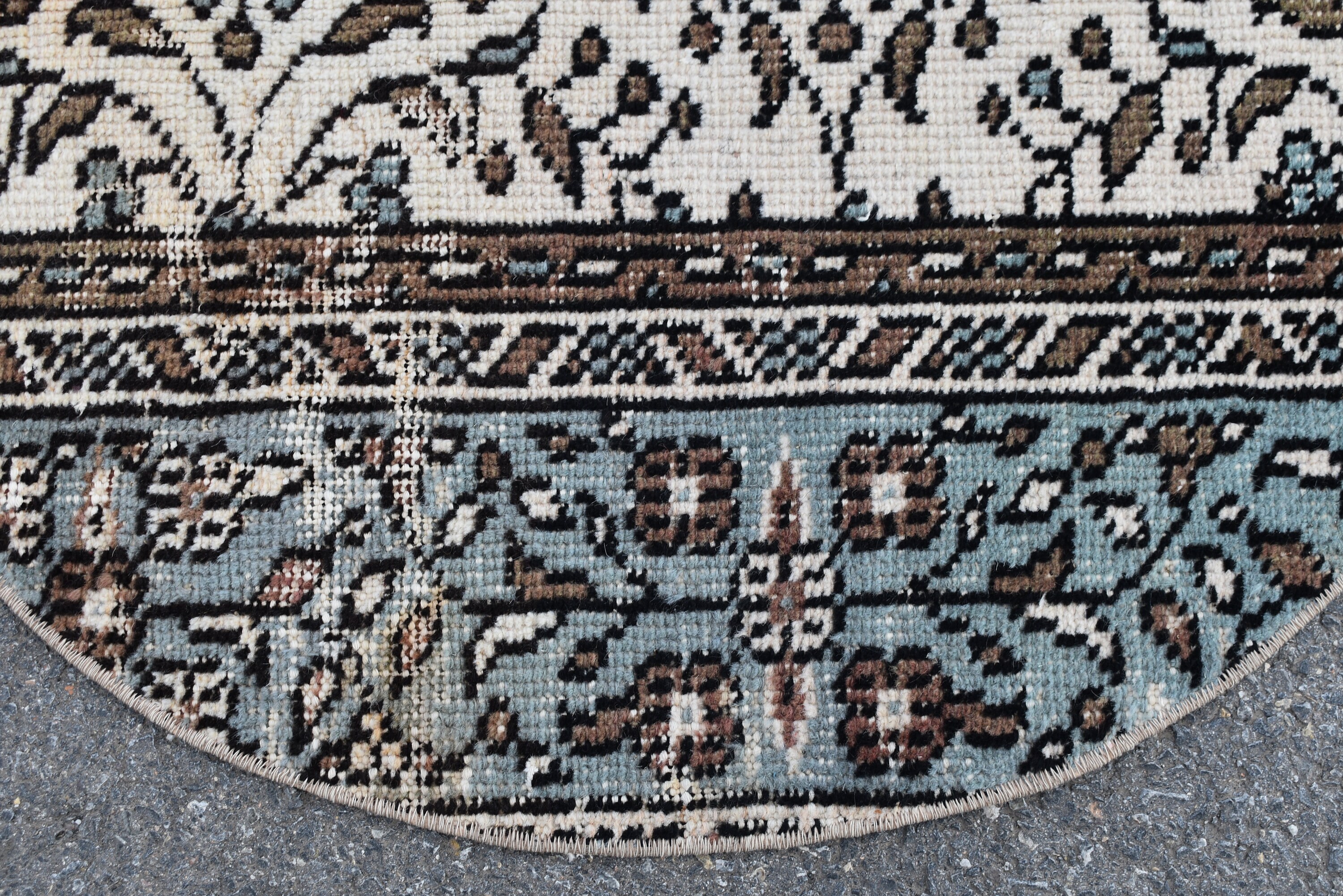 Round Rug Vintage Circle Rug Turkish Rug Handmade Small - Etsy