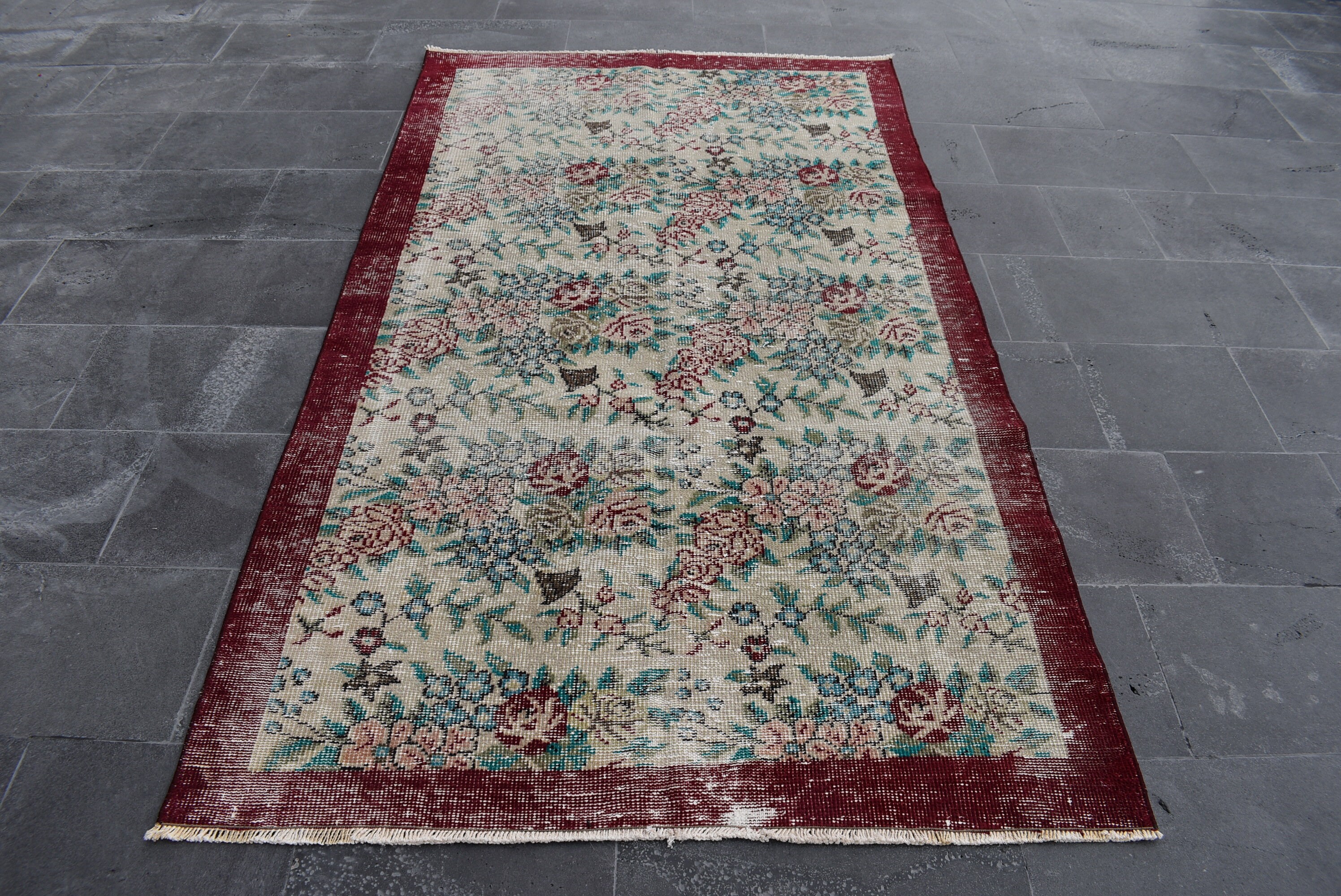 Floral Pattern Turkish Rug Vintage Oushak Rug Free Shipping - Etsy