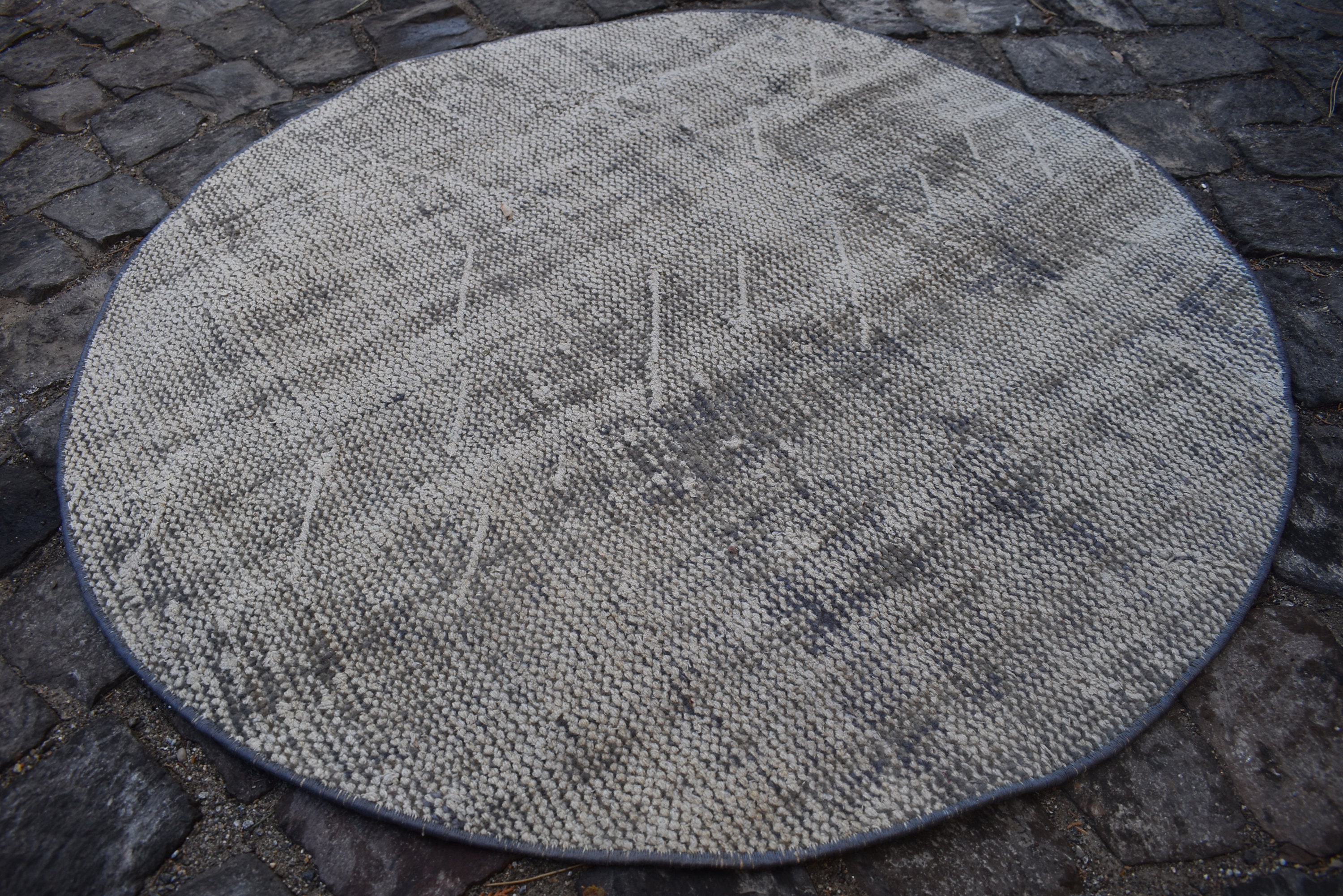 Circle Rug Vintage Rug Turkish Rug Handmade Wool Rug Pale - Etsy