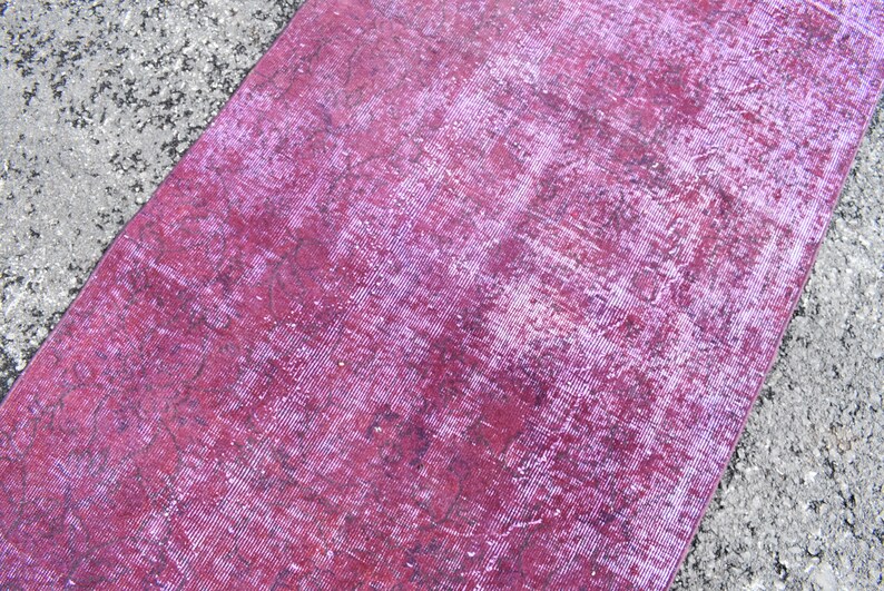Purple Color Hallway Rug Vintage Rug Turkish Rug Rustic | Etsy