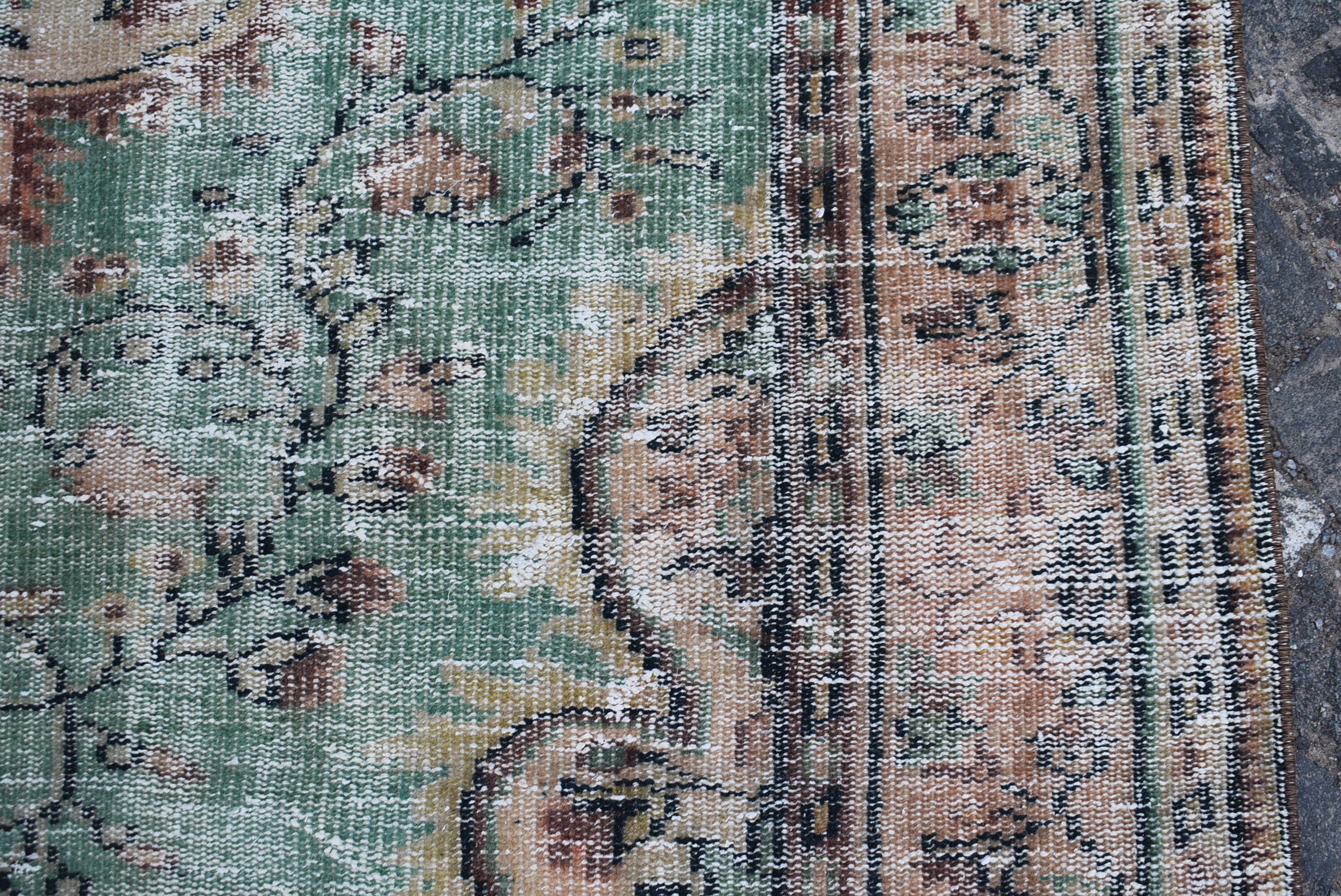 Vintage handmade rug Green large rug Turkish area rug Home | Etsy