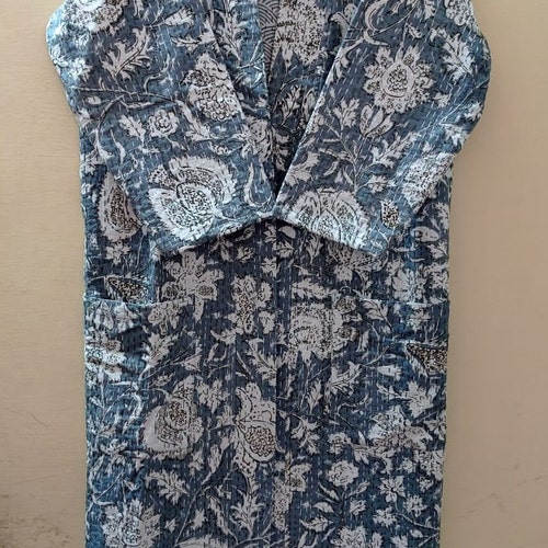 Bath Robe 100% Cotton Indian Ajrag Patchwork Handmade Kantha - Etsy