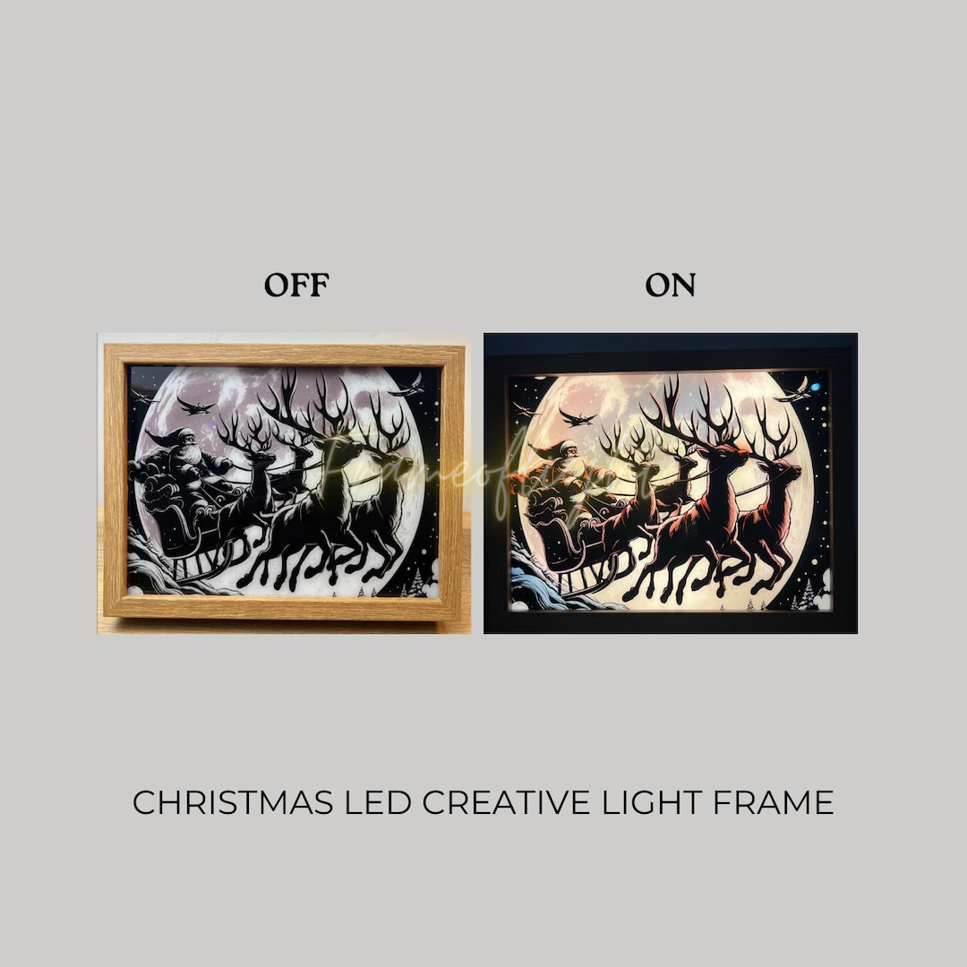 Christmas LED Light Painting Frame - Etsy