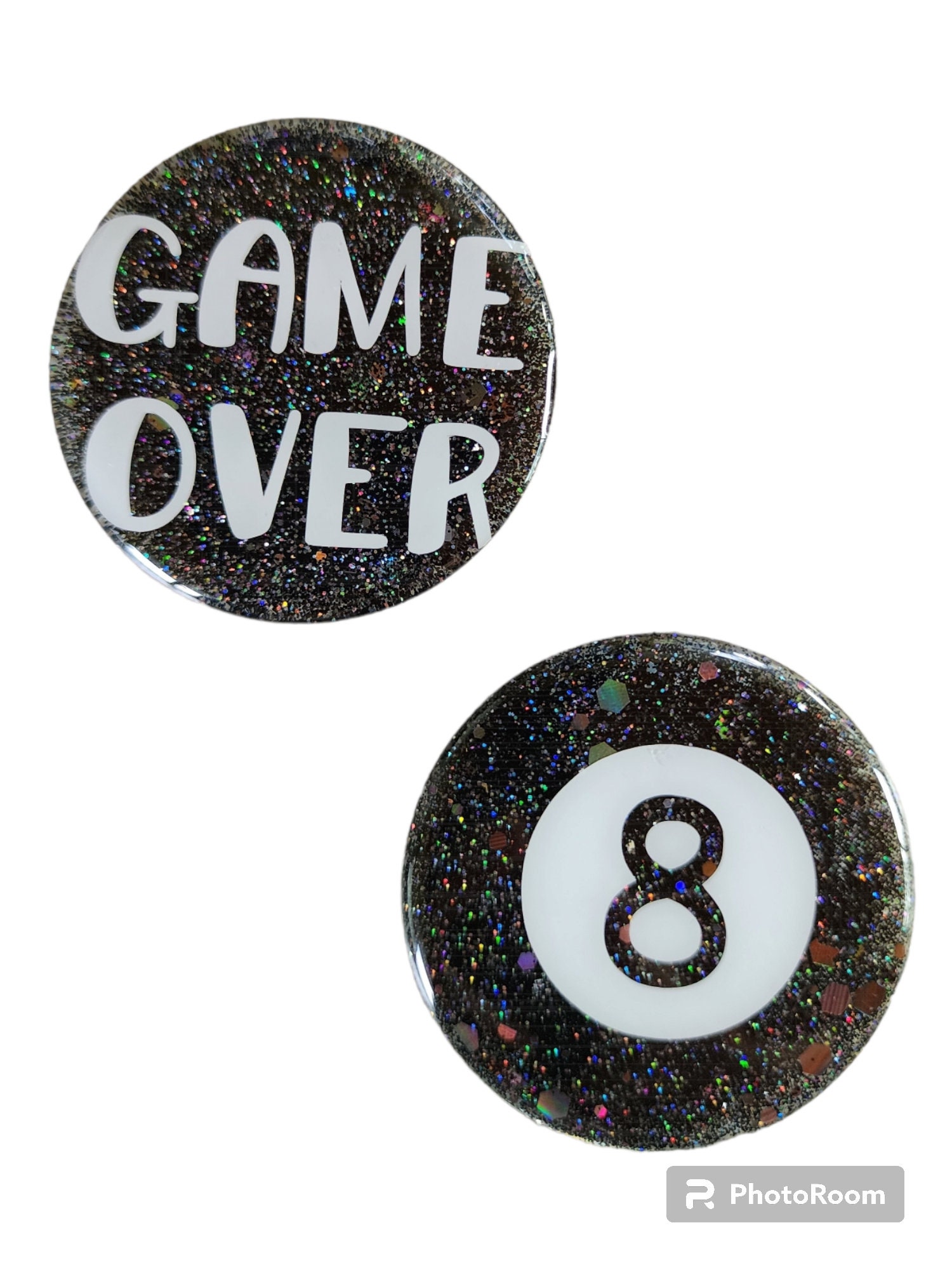 Pool / Billiards Pocket Marker, 2 Inch, Game Over / 8-ball, Solid Black ...