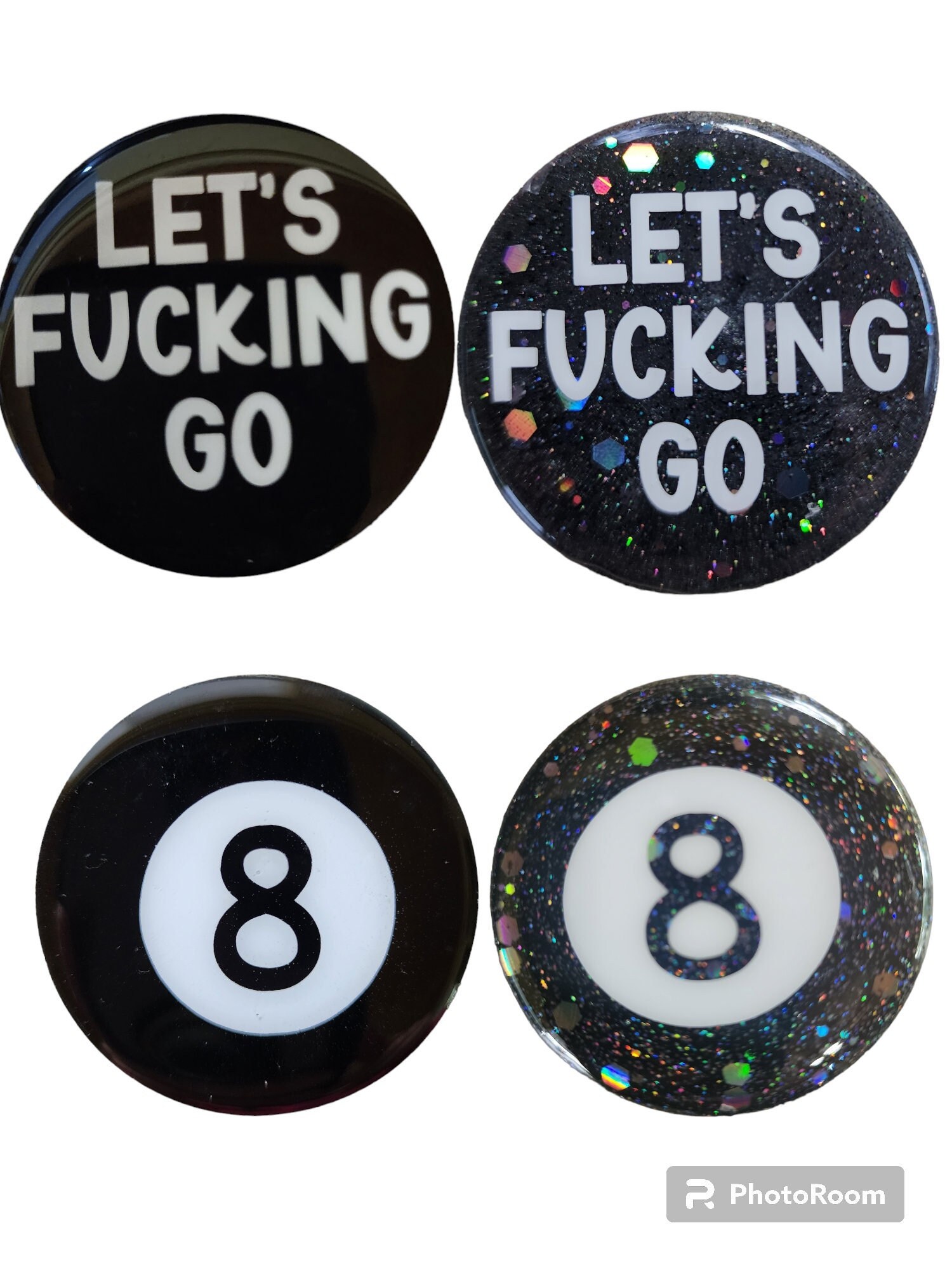 Pool / Billiards Pocket Marker, 2 Inch, Let's F'ing Go / 8-ball, Solid ...
