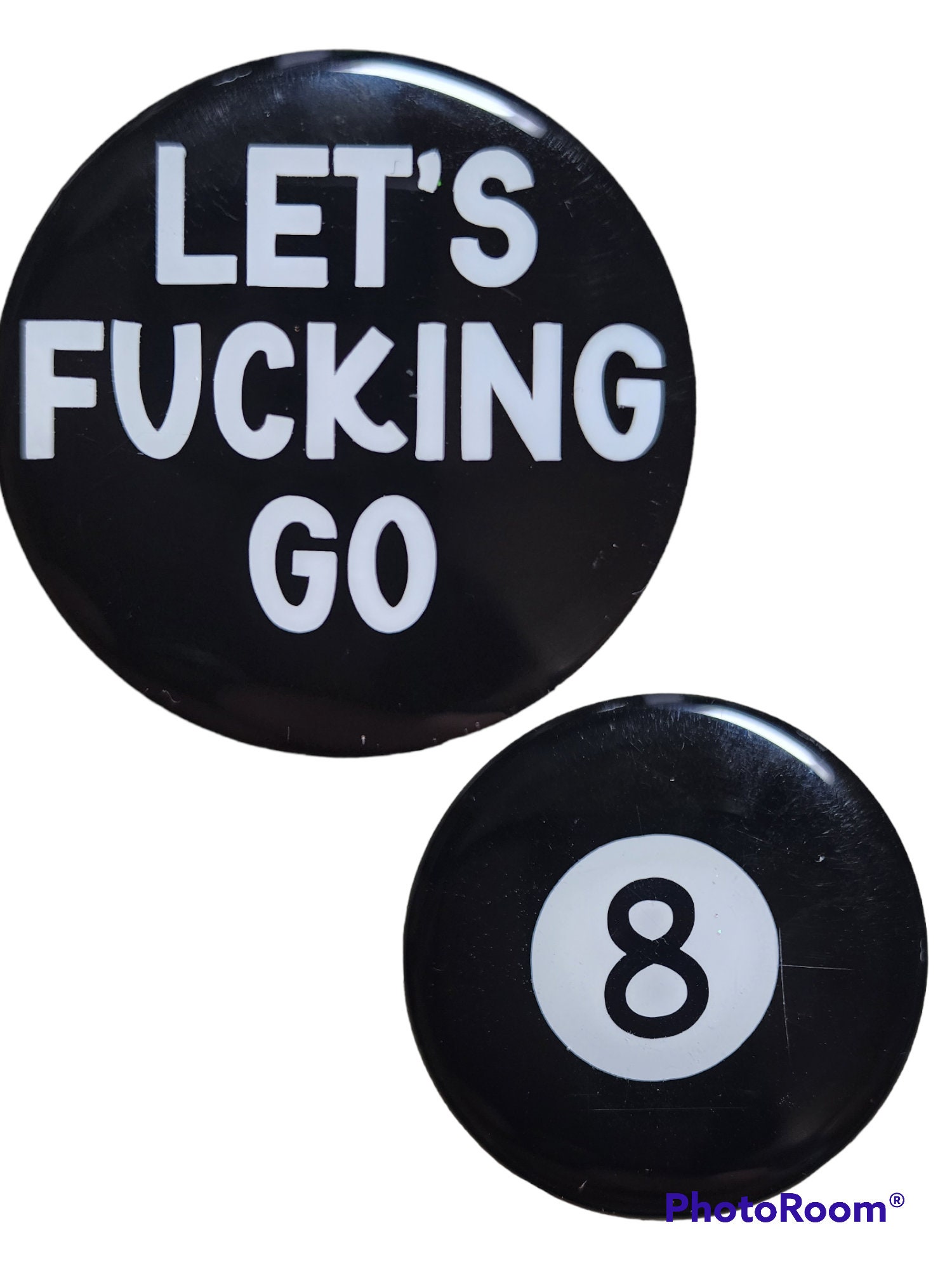 Pool / Billiards Pocket Marker, 2 Inch, Let's F'ing Go / 8-ball, Solid ...