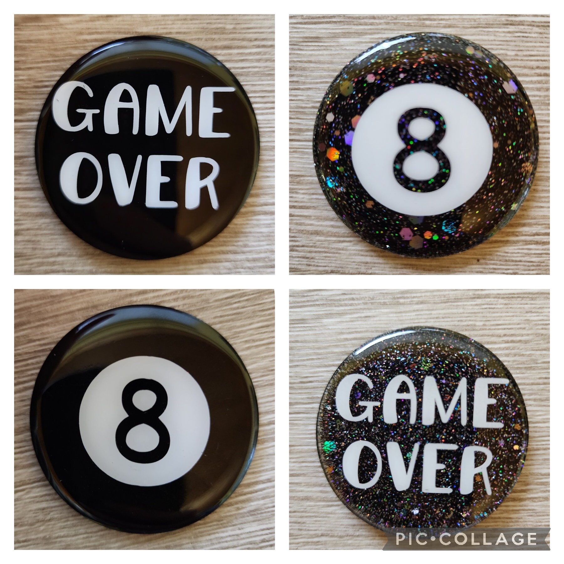 Pool / Billiards Pocket Marker, 2 Inch, Game Over / 8-ball, Solid Black ...