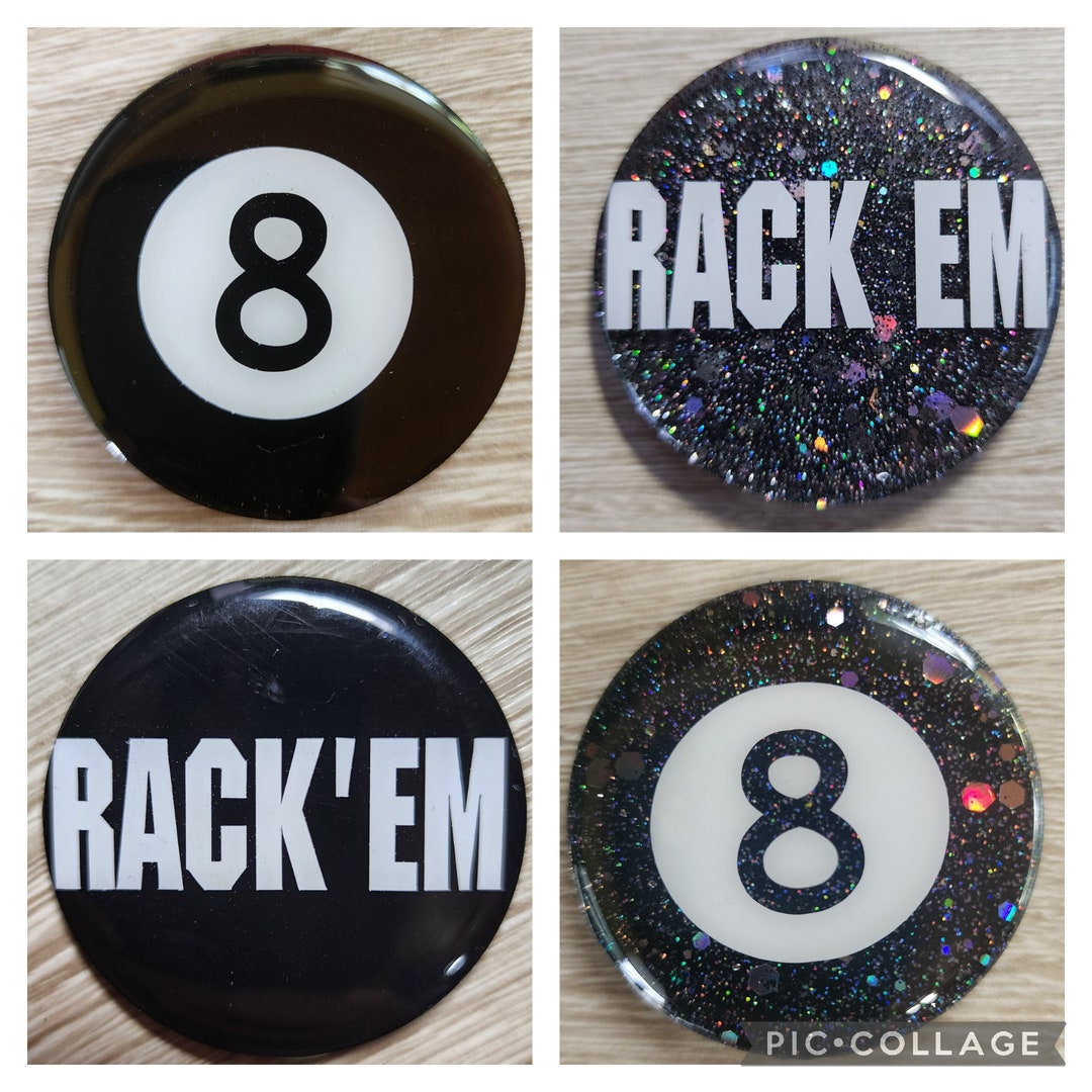 8 Ball Pool / Billiards Pocket Marker, 2 Inch, Rack 'em, Glitter or ...