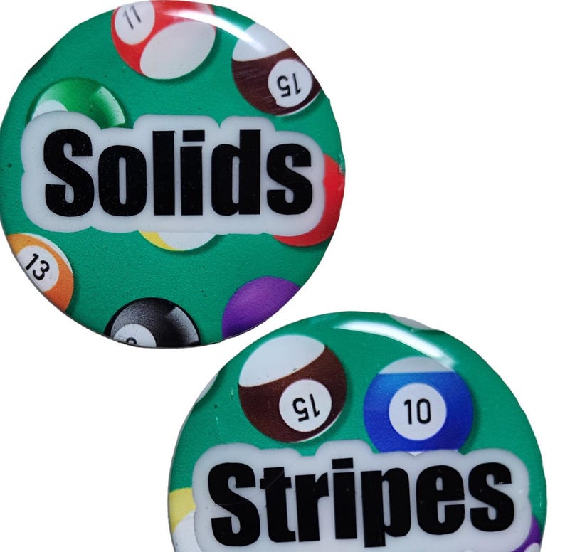 Pool / Billiards Pocket Marker, 2 Inch Solids or Stripes Reminder ...