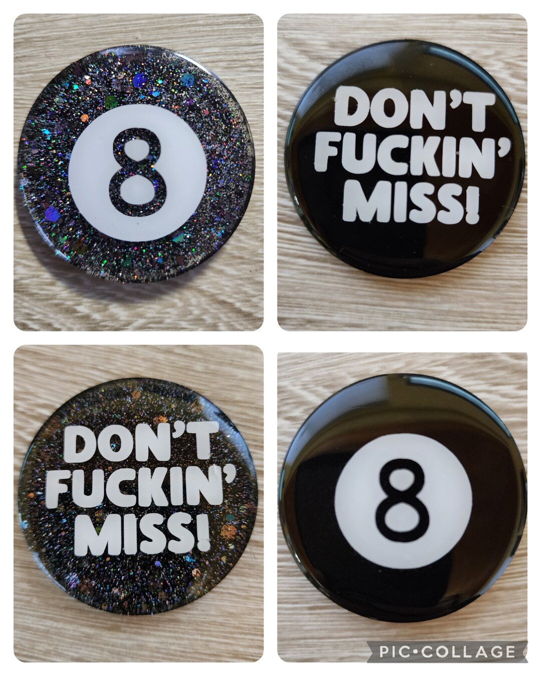 8 Ball Pool / Billiards Pocket Marker, 2 Inch, Don't F'ing Miss, Solid ...