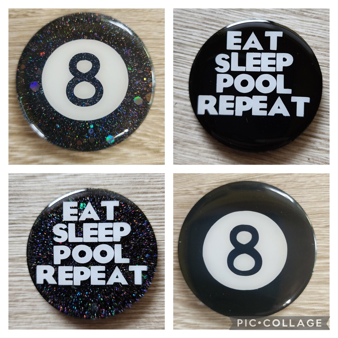 8 Ball Pool Billiards Pocket Marker 2 Inch Eat Sleep Pool - Etsy