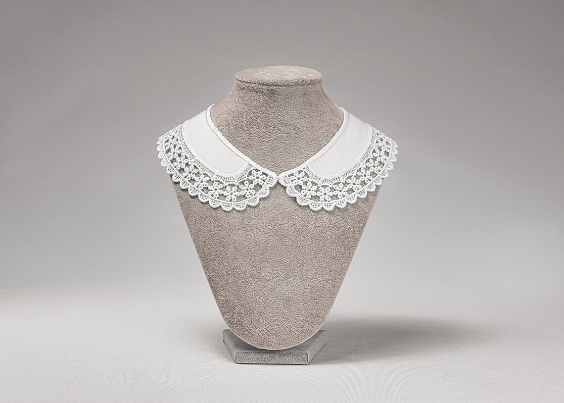 Lace collar. White collar. | Etsy